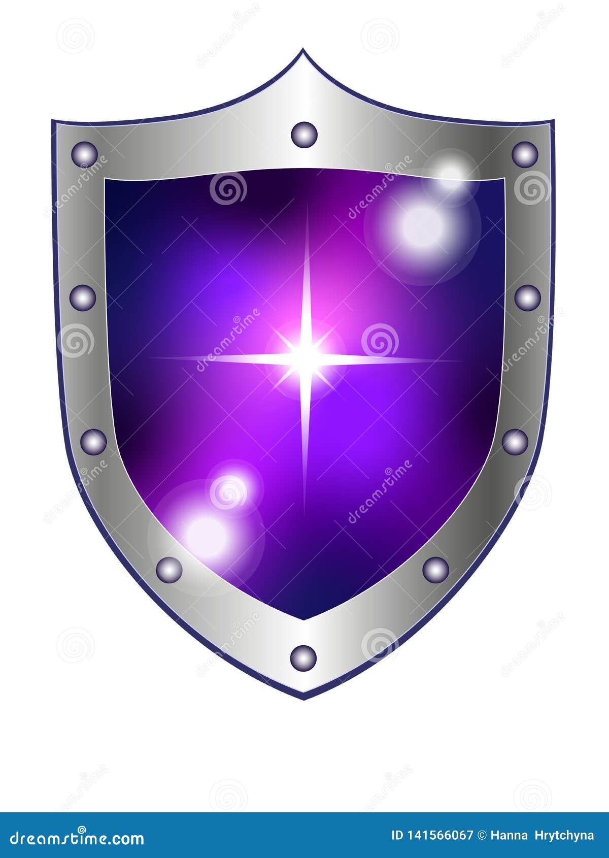 Shield with a Star on the Background of a Cosmic Nebula. Space, Galaxy ...