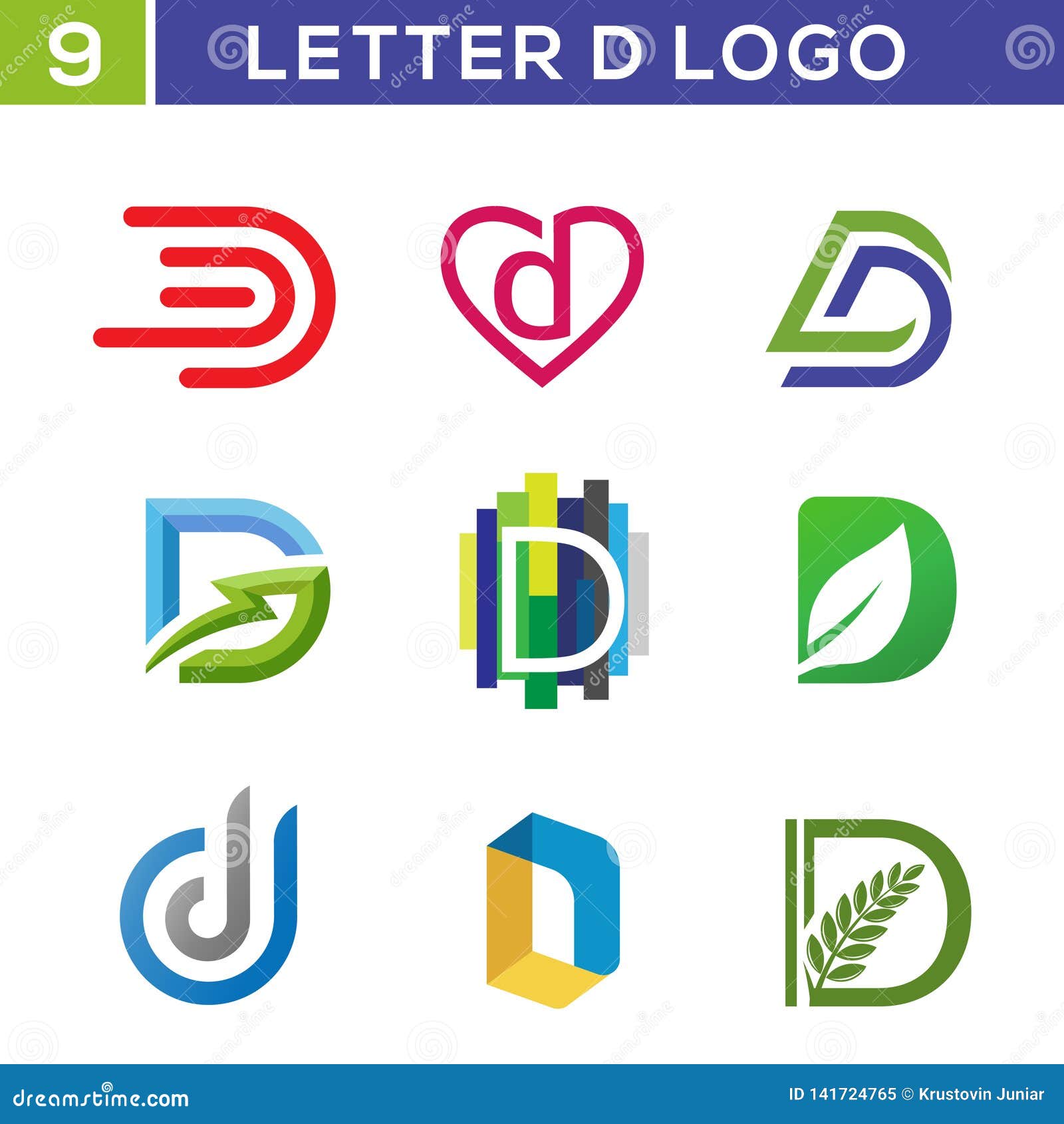 Creative letter D logo set stock vector. Illustration of business ...