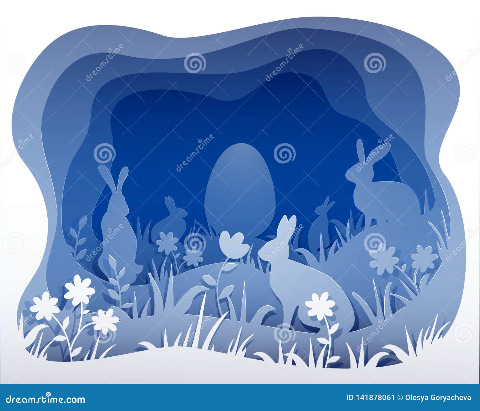 Easter Monochrome Illustration. Imitation of Paper Art Stock Vector ...