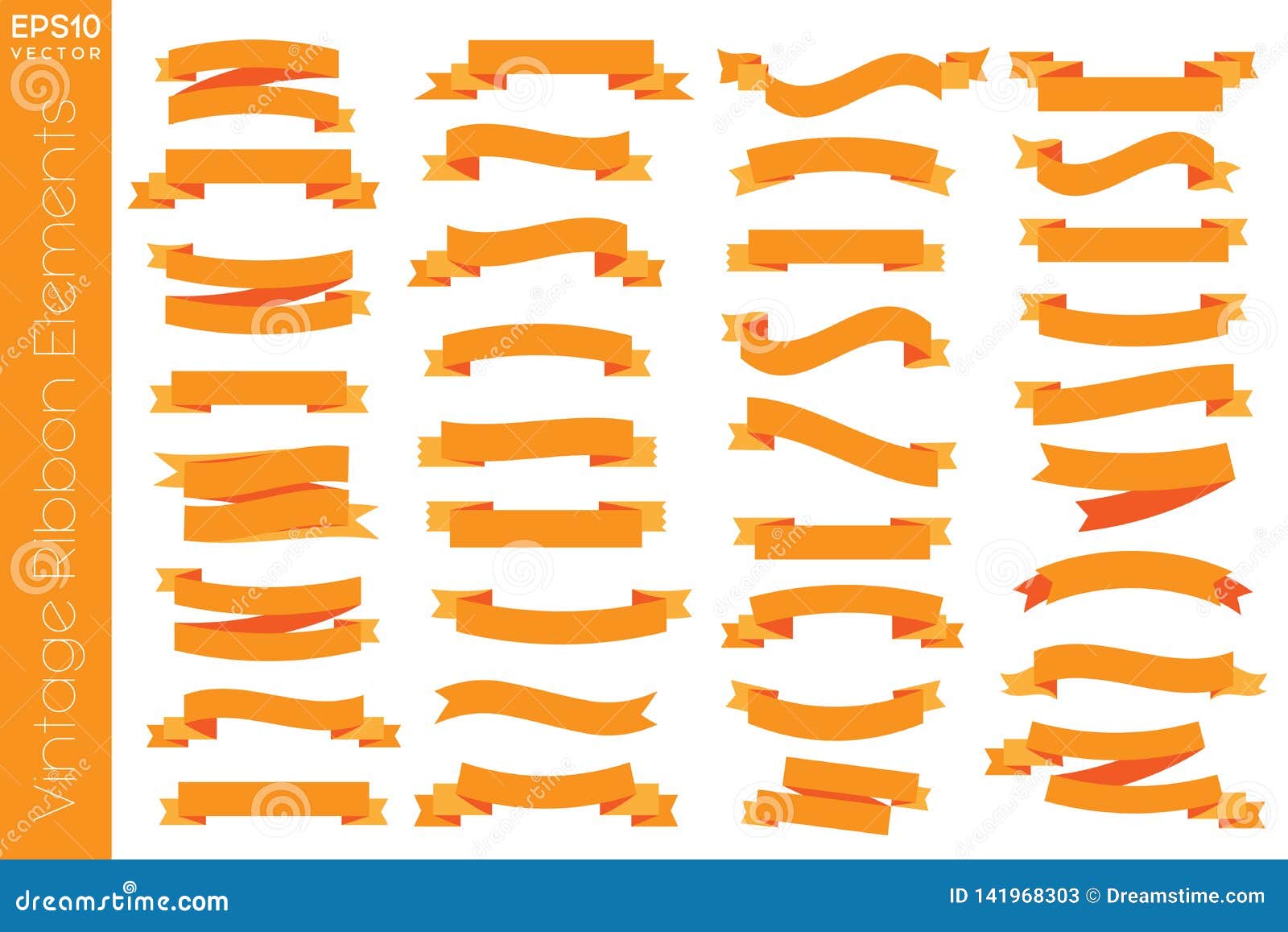 Blank Vintage Ribbon Elements Icon Vector Stock Illustration ...