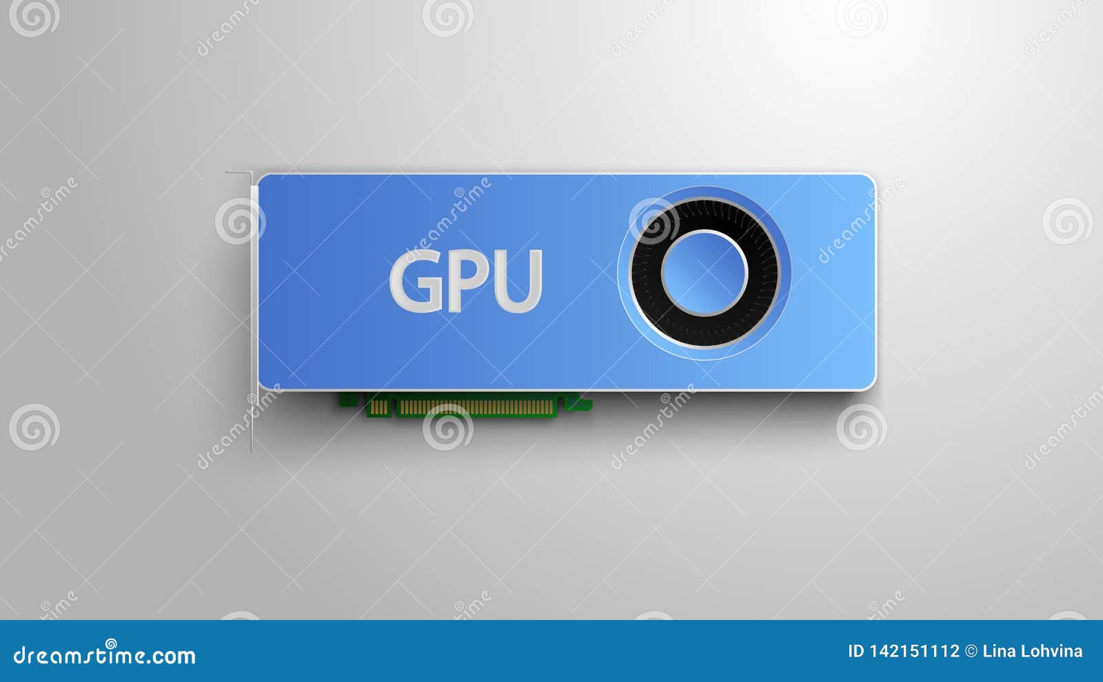 Video Card GPU on a White Background Stock Illustration - Illustration ...