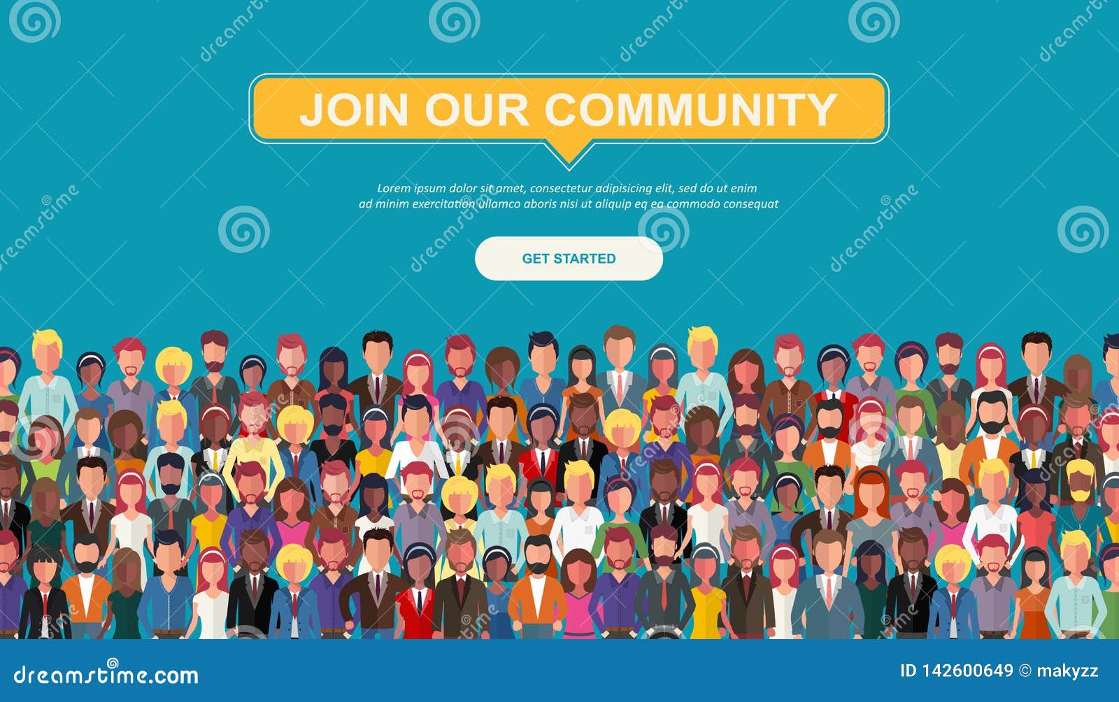 Join Our Community. Crowd of United People As a Business or Creative ...
