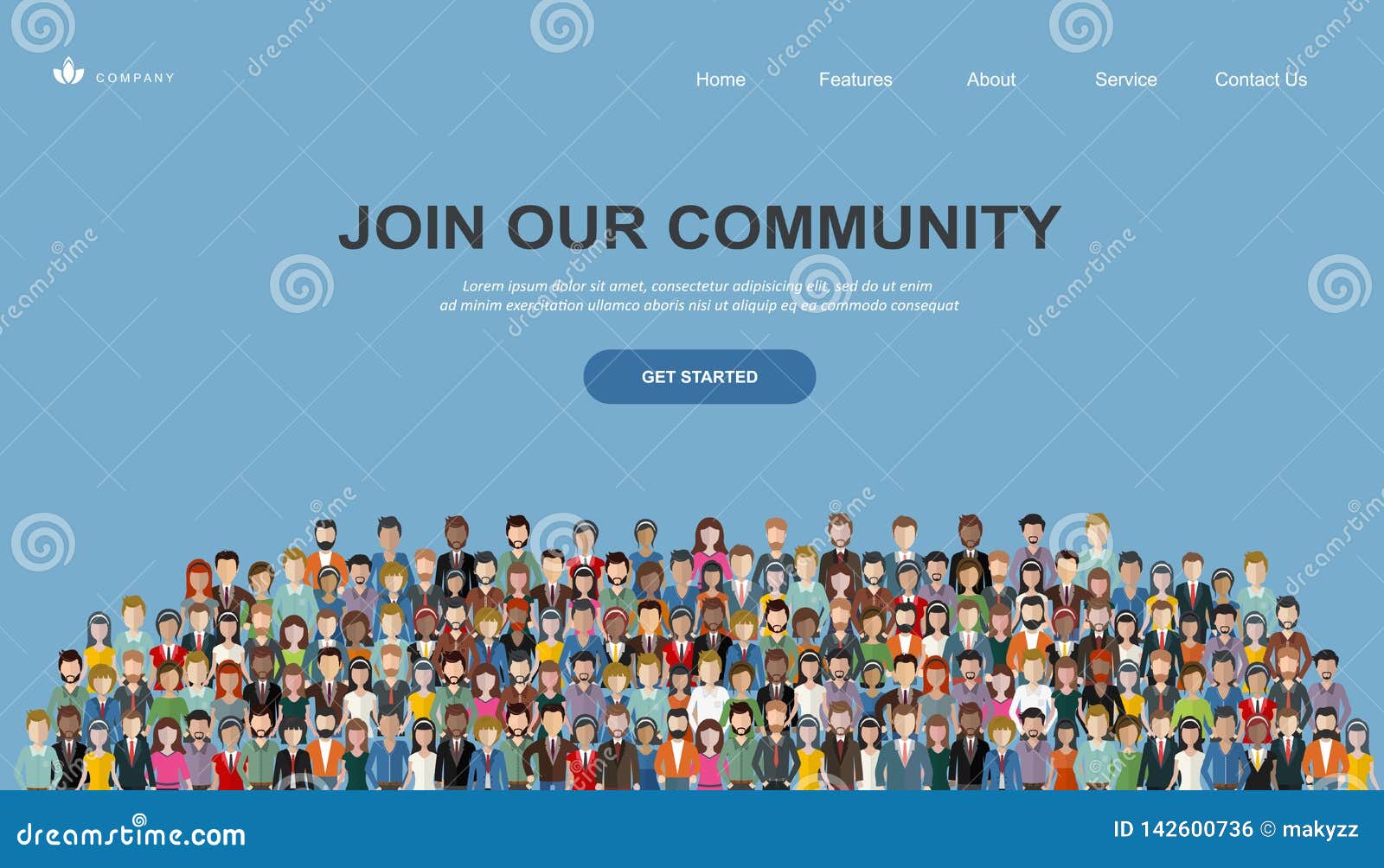 Join Our Community. Crowd of United People As a Business or Creative ...