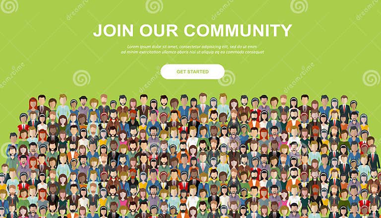 Join Our Community. Crowd of United People As a Business or Creative ...