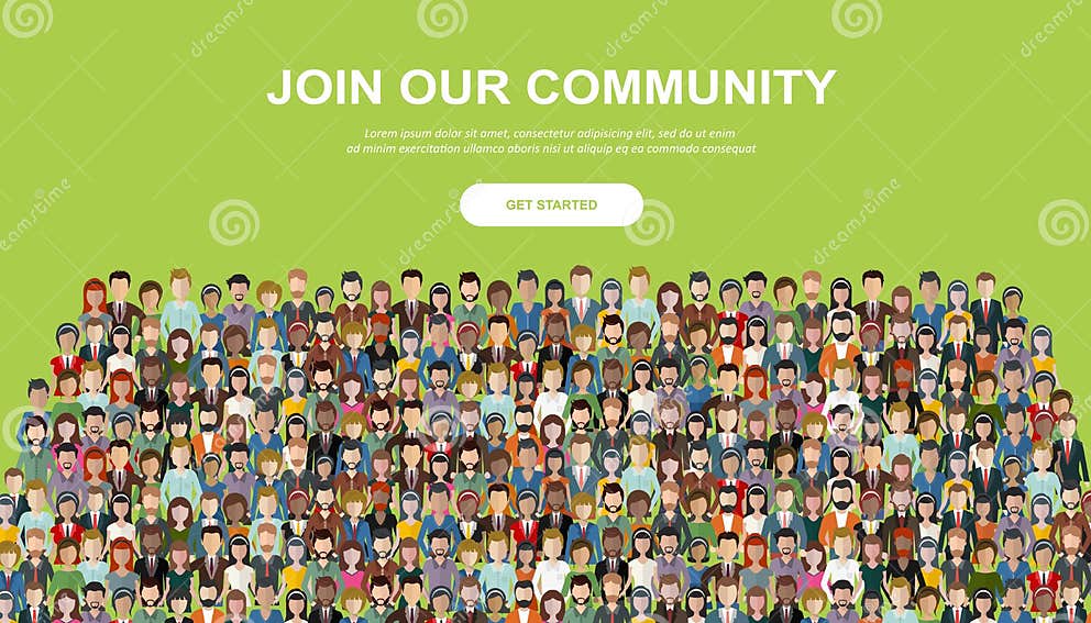 Join Our Community. Crowd of United People As a Business or Creative ...