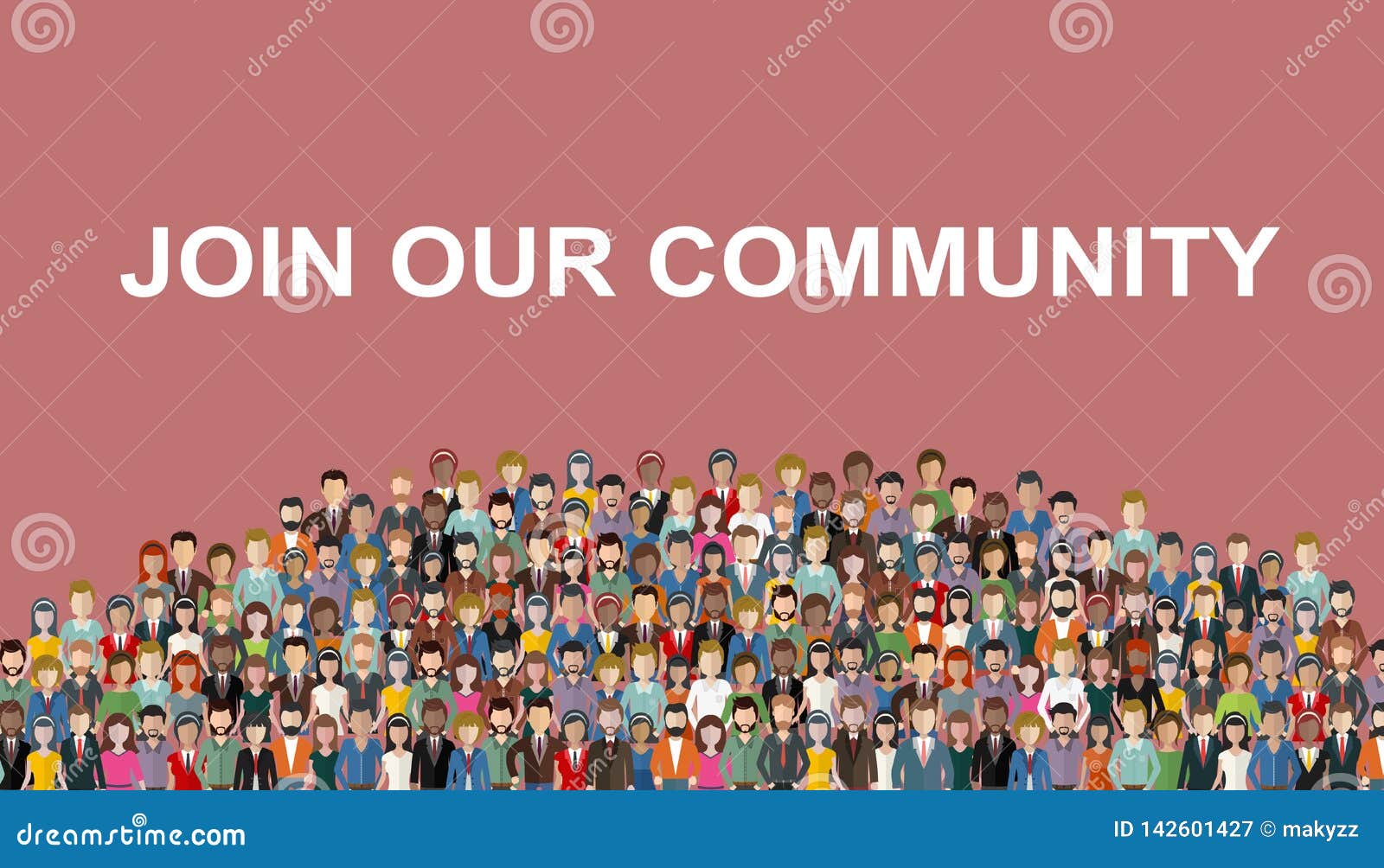 Join Our Community. Crowd of United People As a Business or Creative ...