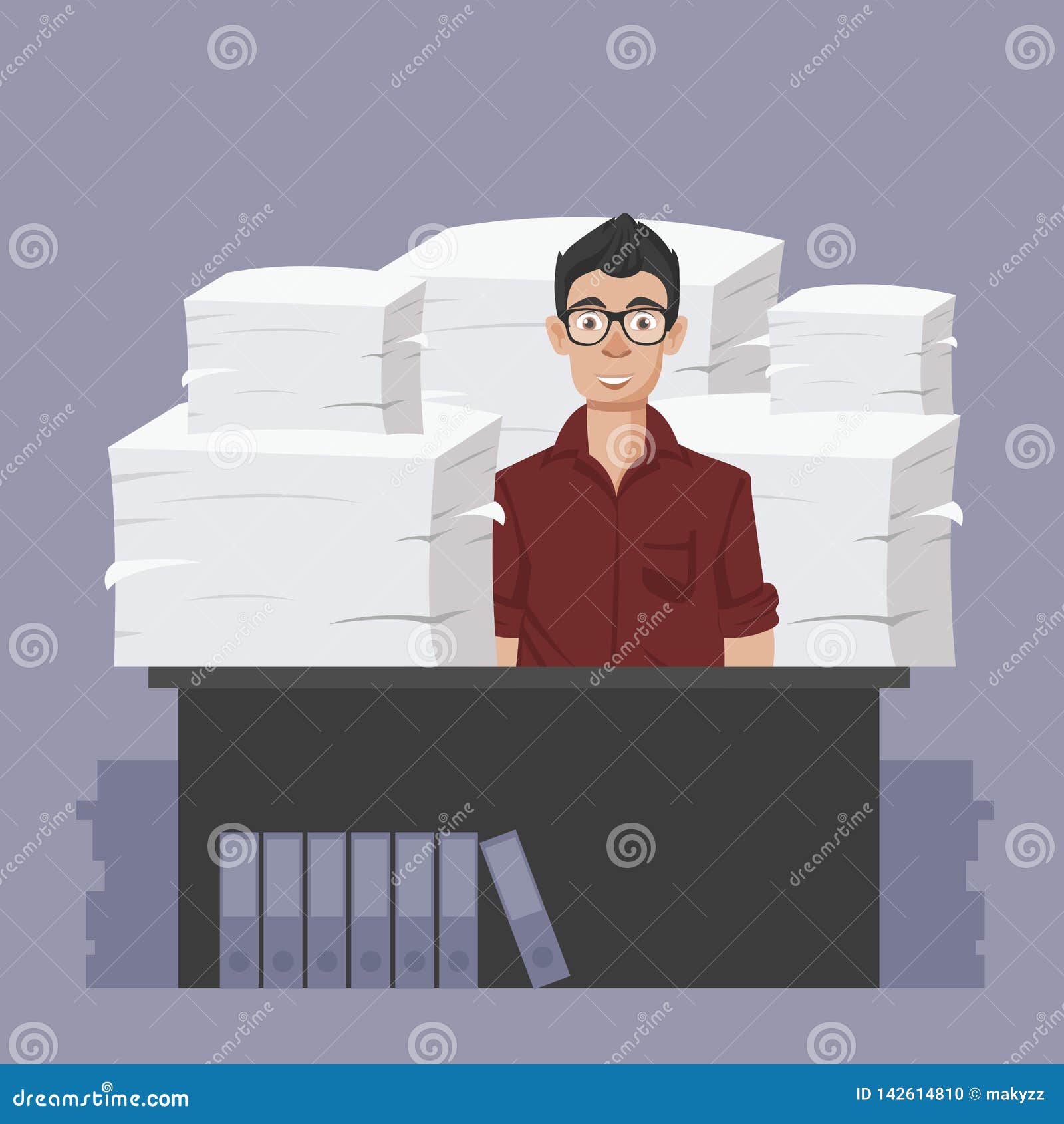 Businessman Holds Pile of Office Papers and Documents. Documents and ...