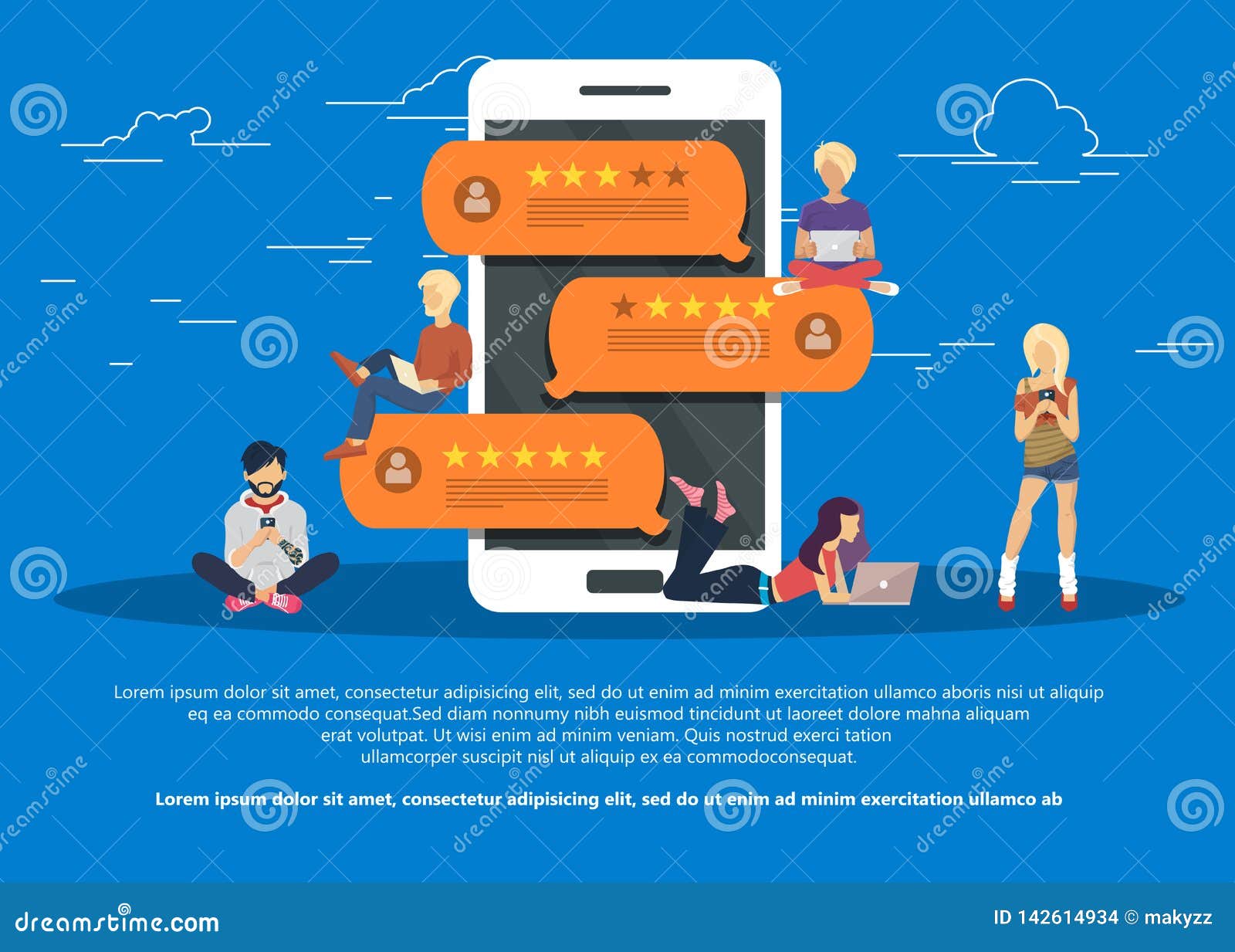 Concept of Feedback, Testimonials Messages and Notifications. Speech ...