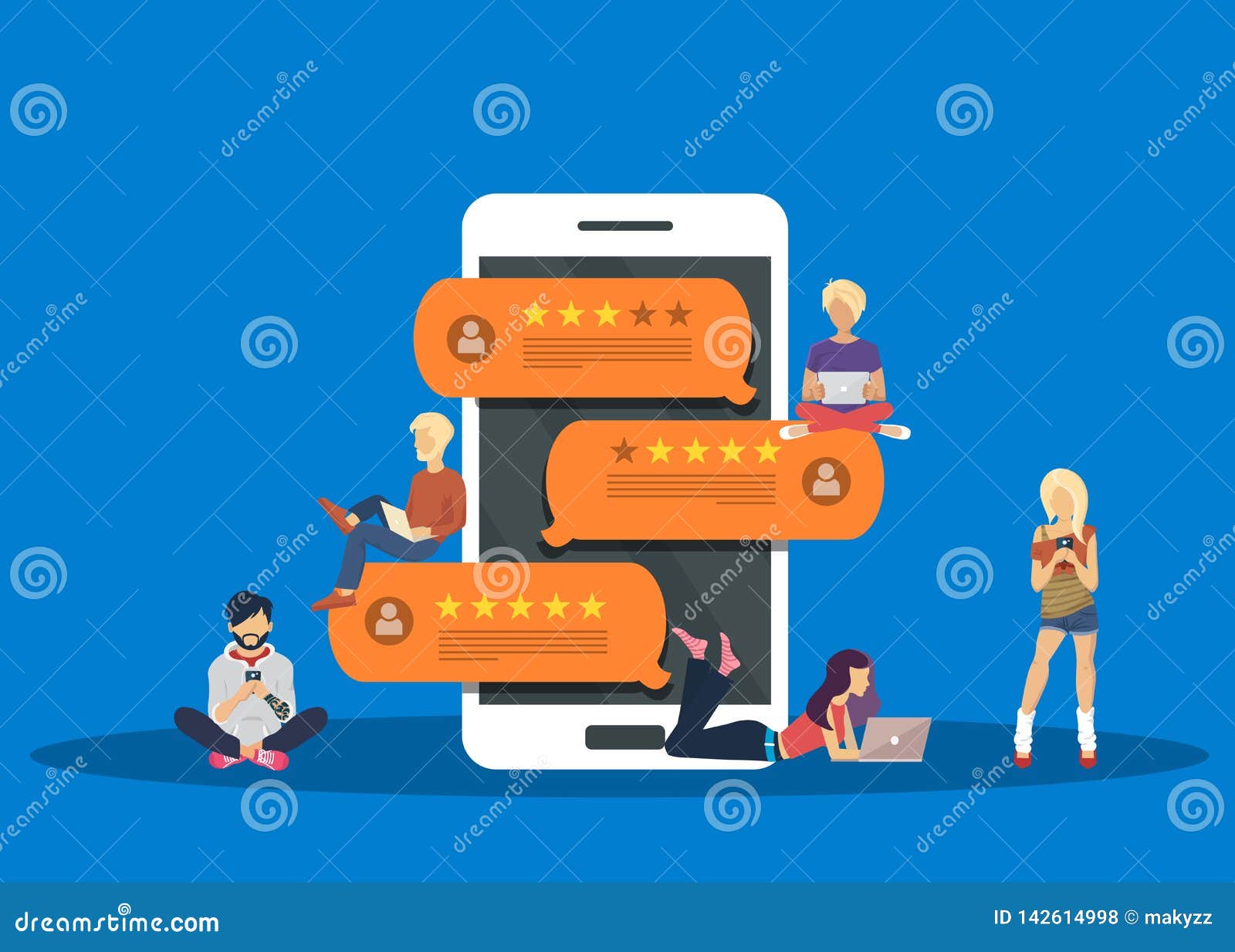 Concept of Feedback, Testimonials Messages and Notifications. Speech ...