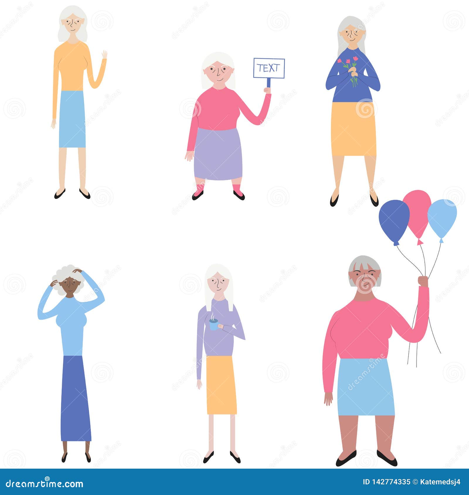 Happy Old People Drawing