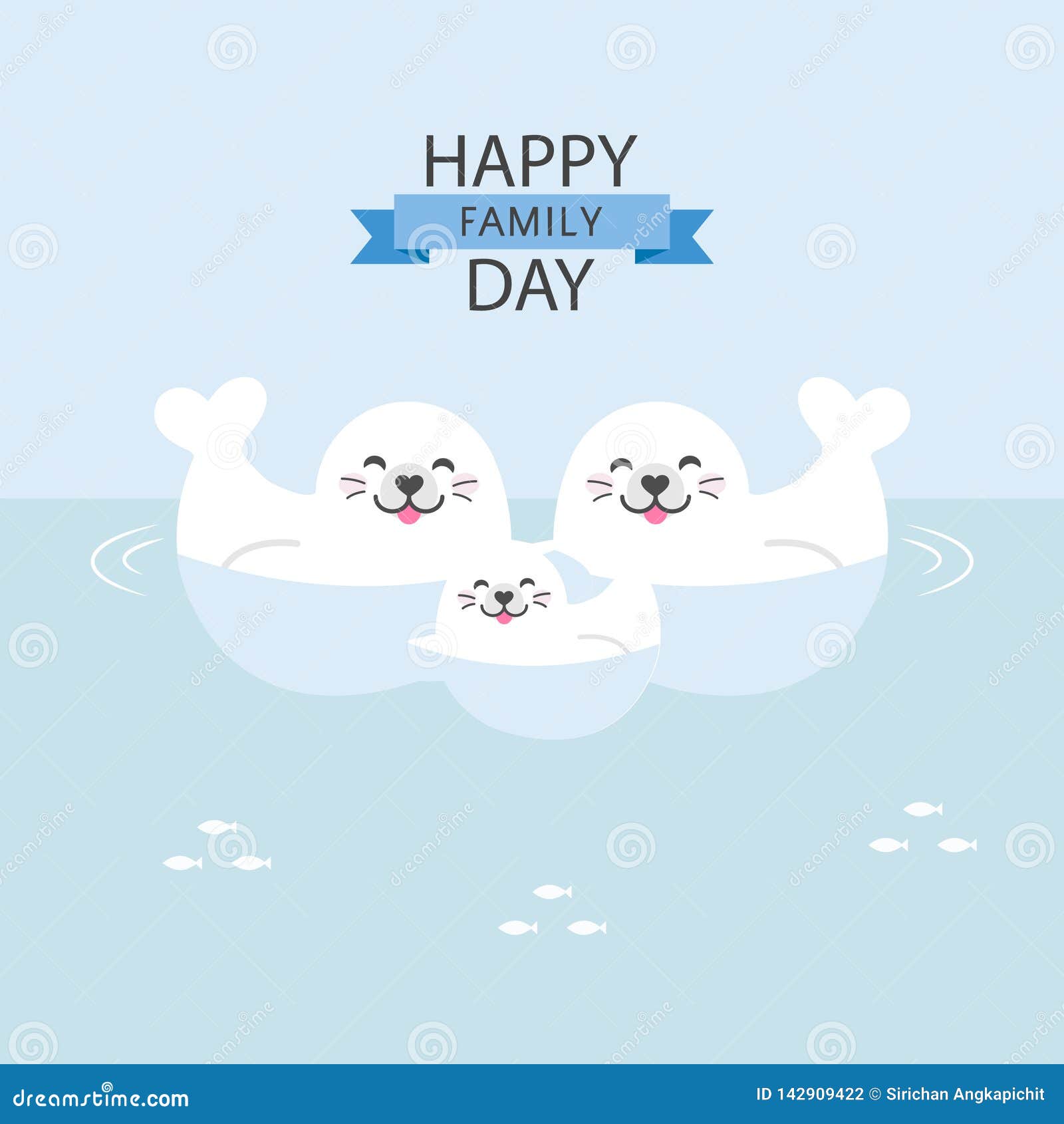 Vector Illustration Of Happy Seal Family Cartoon. | CartoonDealer.com ...