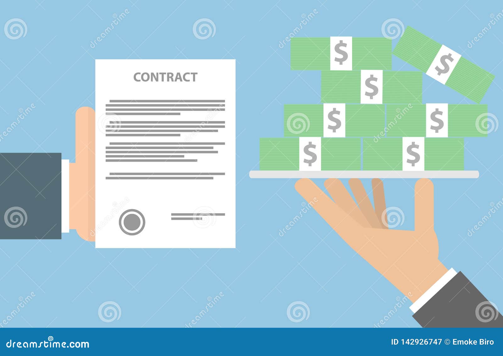 Trading Contract for Money Concept Stock Illustration - Illustration of ...