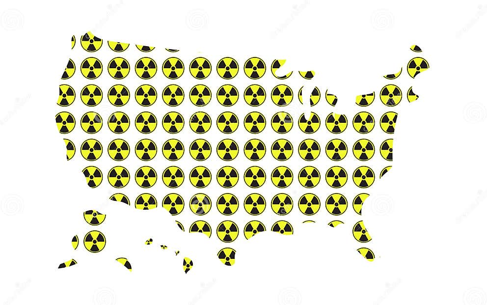 Concept of Radioactive Map of United States of America Stock Vector ...