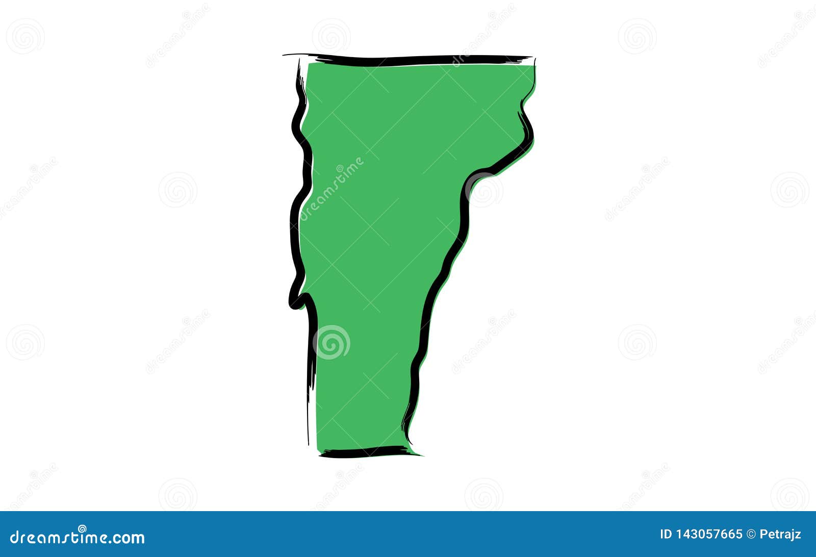 Stylized Green Sketch Map of Vermont Stock Vector - Illustration of ...