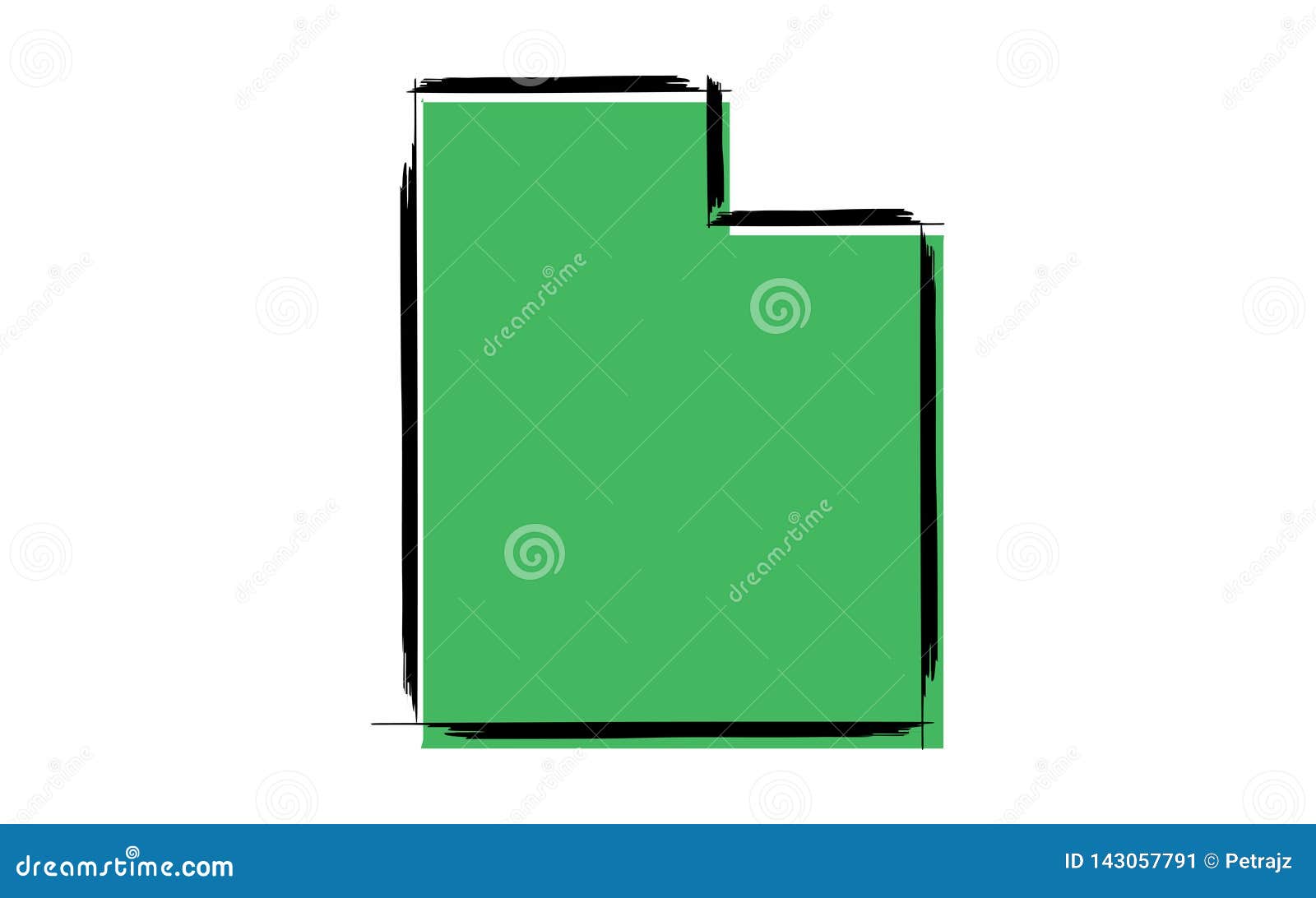Stylized Green Sketch Map of Utah Stock Vector - Illustration of ...
