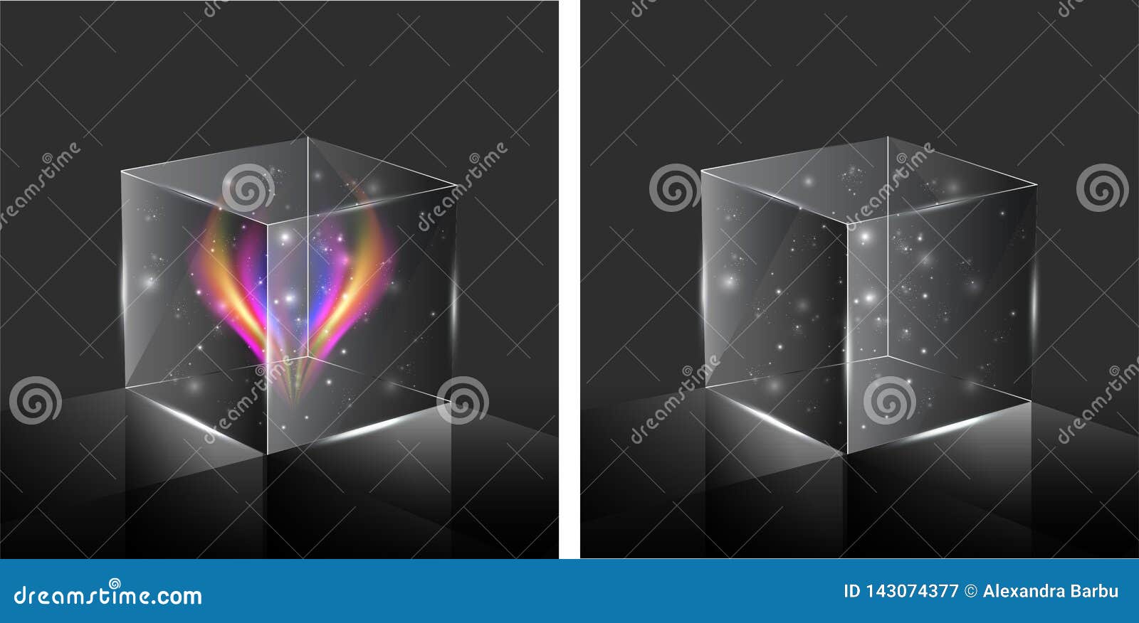 Abstract 3D Squares, Glass Transparent Cube Background Stock Vector ...