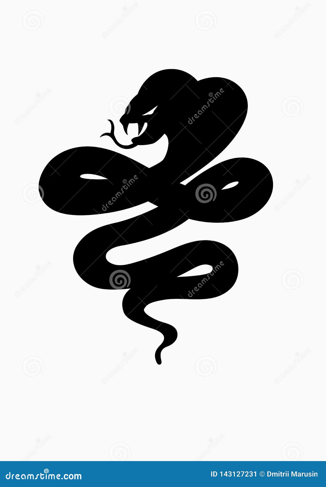 Black Cobra, Back View Silhouette Vector Illustration | CartoonDealer ...