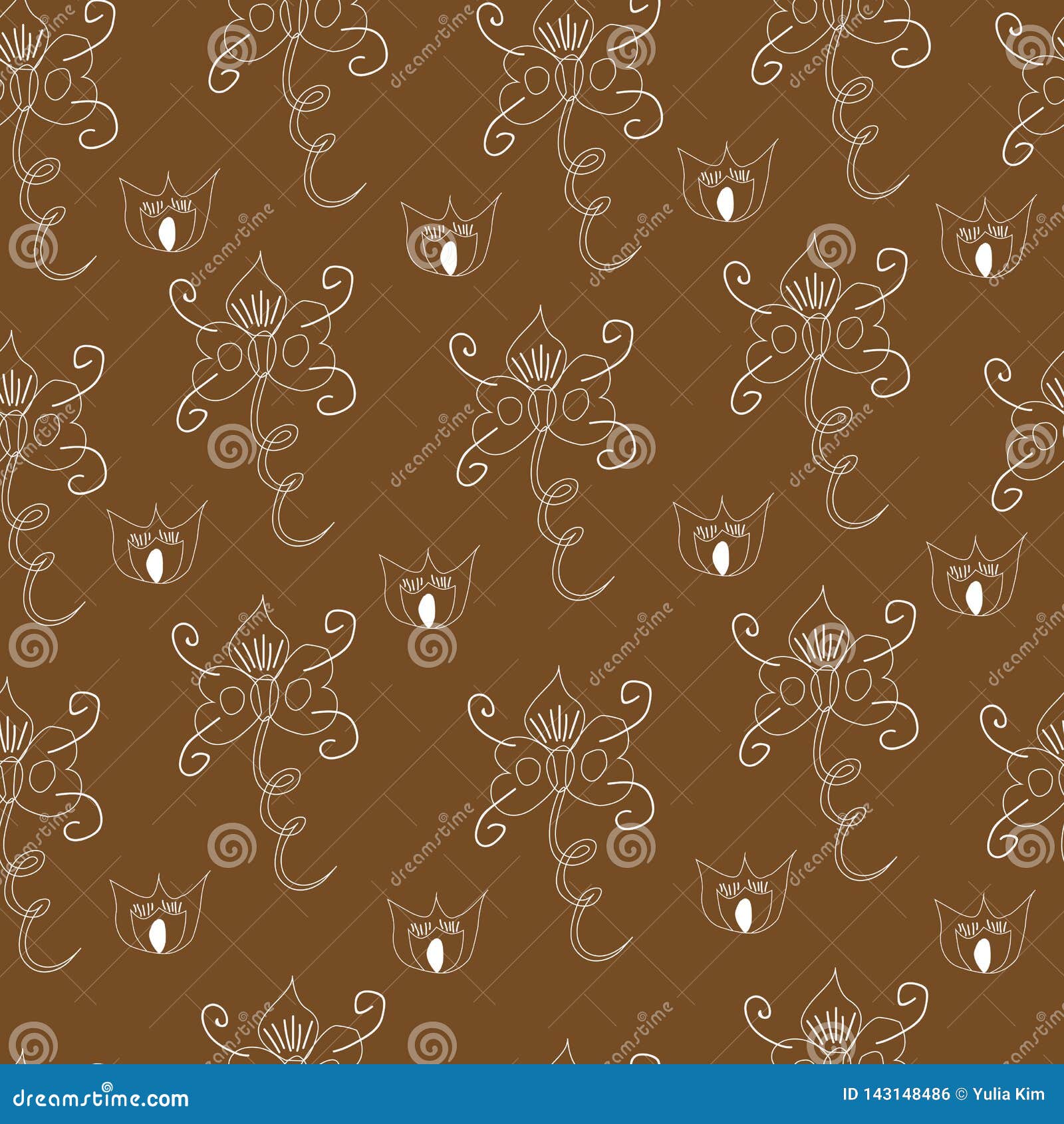 Vector Seamless Pattern with Abstract White Figured. Stock Vector ...