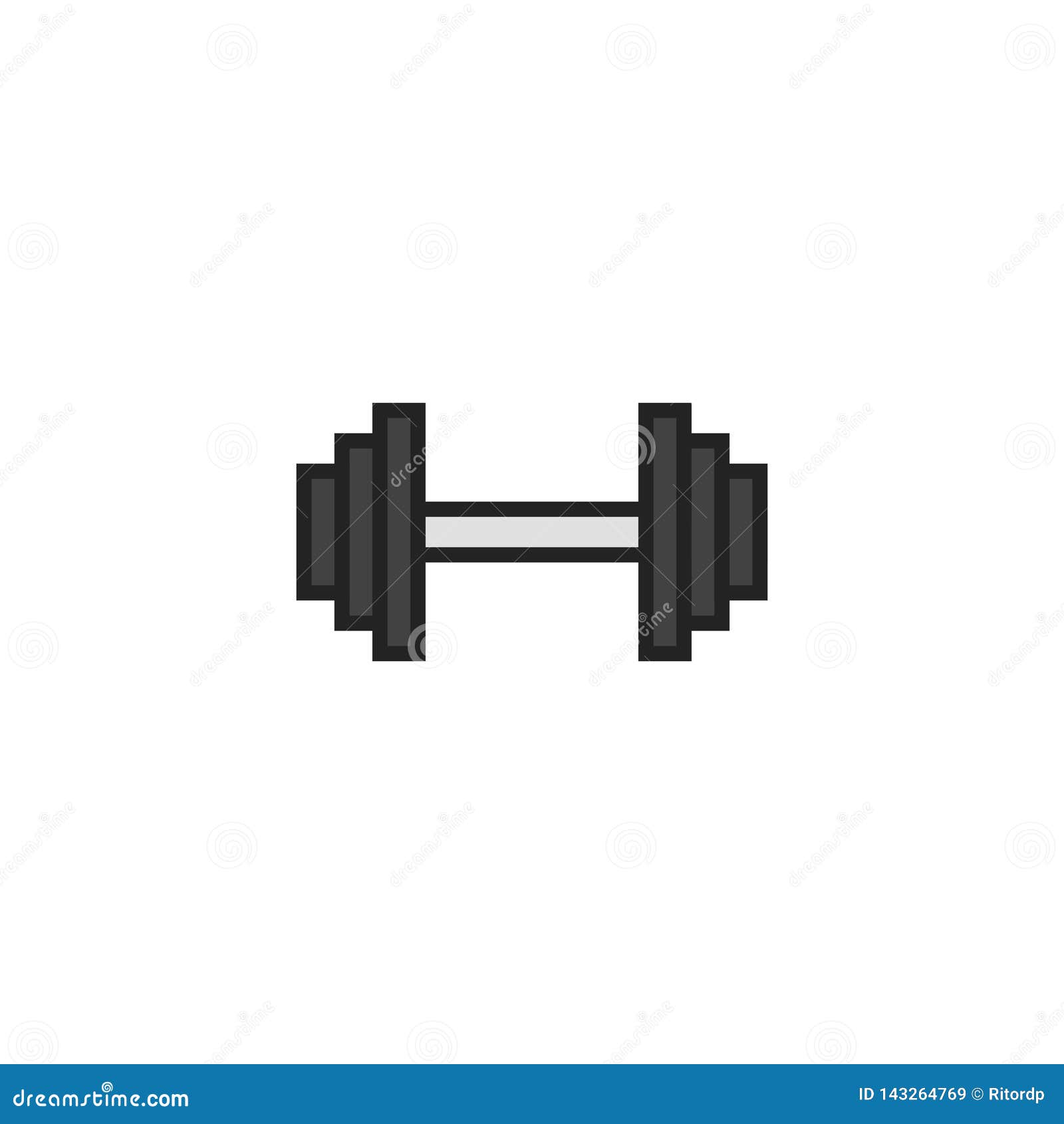 Dumbbell Flat Icon Vector, Symbol or Logo. Stock Vector - Illustration ...