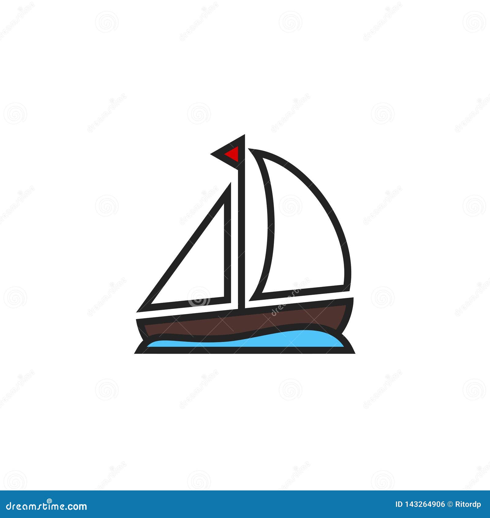 Boat Flat Icon Vector, Symbol or Logo. Stock Vector - Illustration of ...