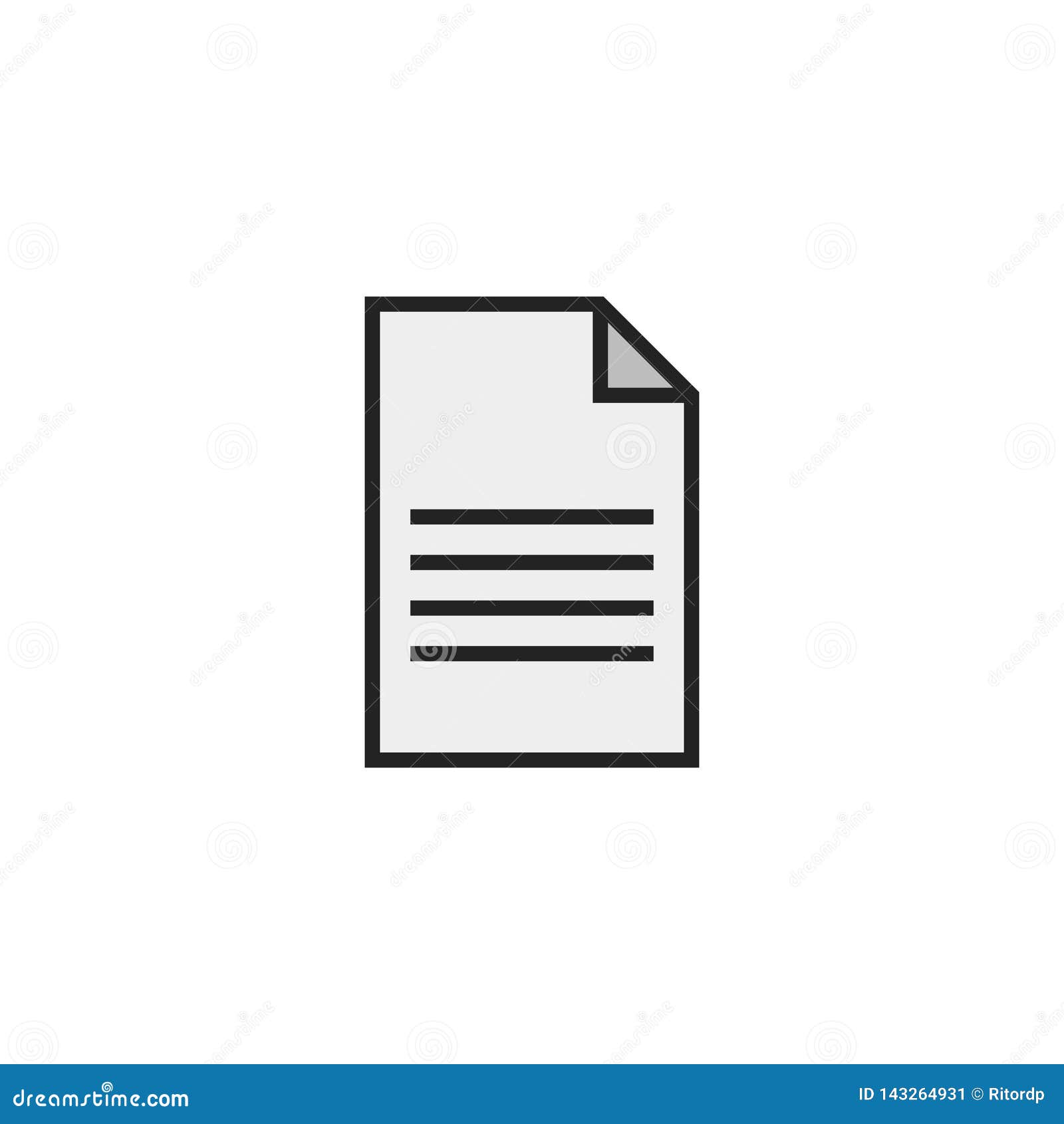 Paper Flat Icon Vector, Symbol or Logo. Stock Vector - Illustration of ...