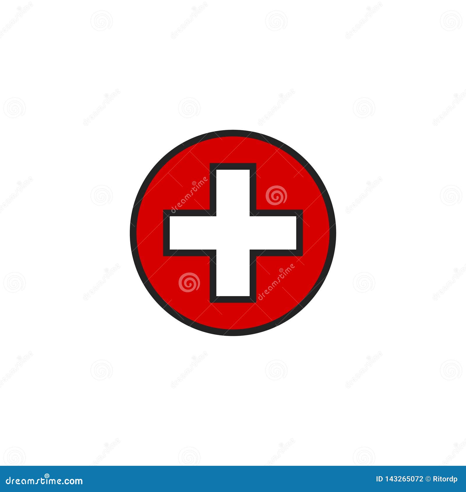 Medical Cross Flat Icon Vector, Symbol or Logo. Stock Vector ...