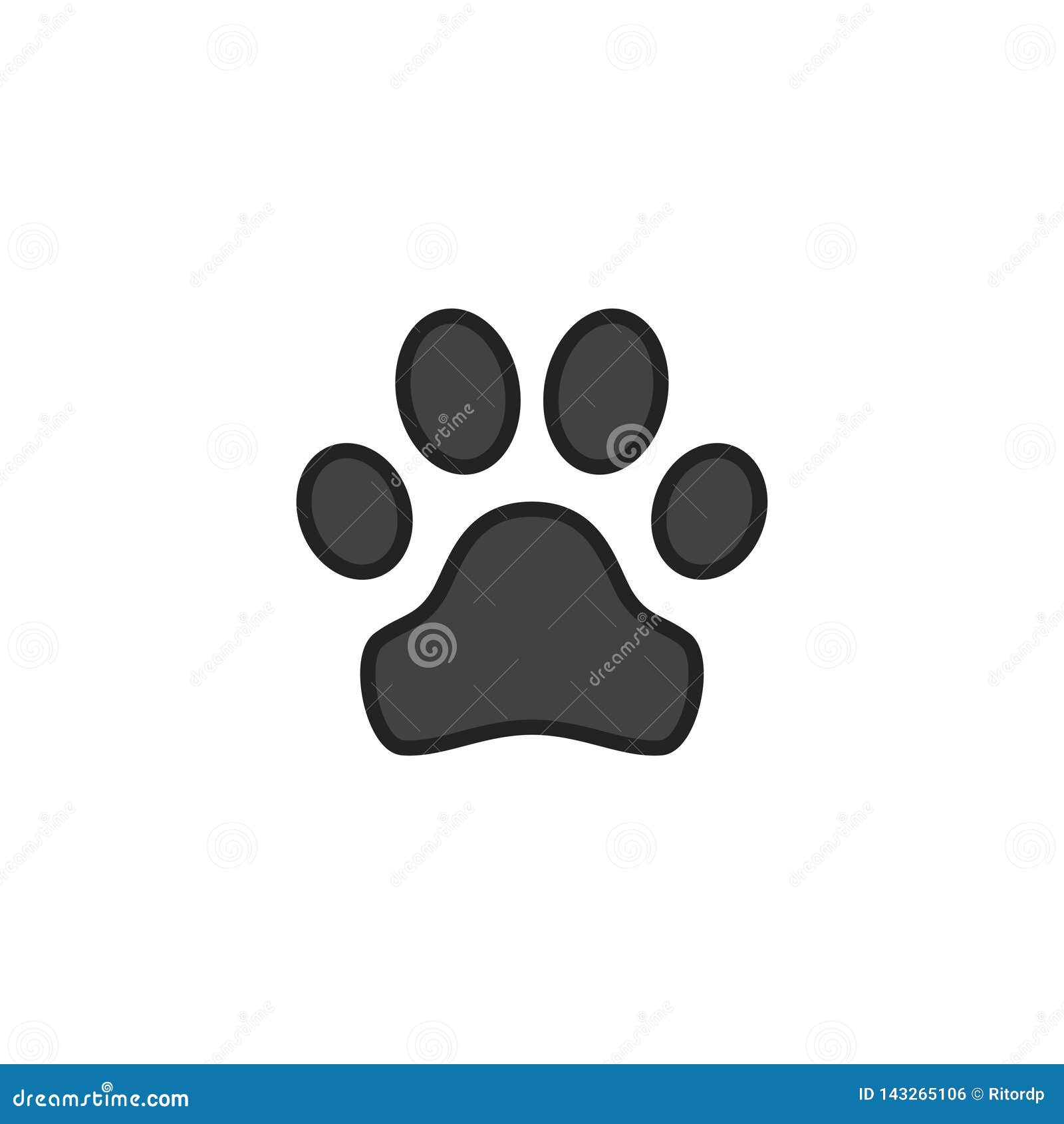 Animal Track Flat Icon Vector, Symbol or Logo. Stock Vector ...
