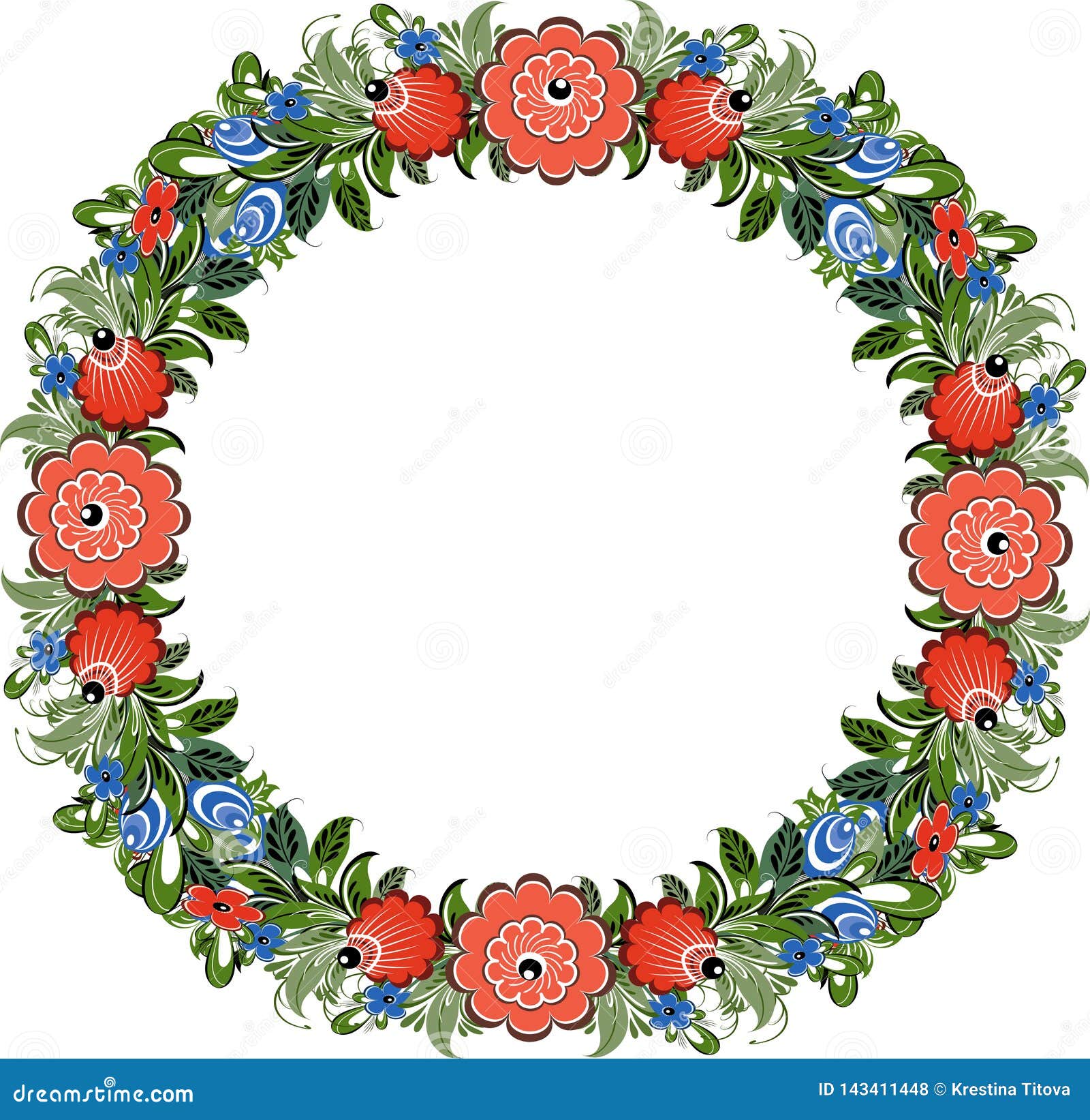 Russian painting frame stock vector. Illustration of ornamental - 143411448