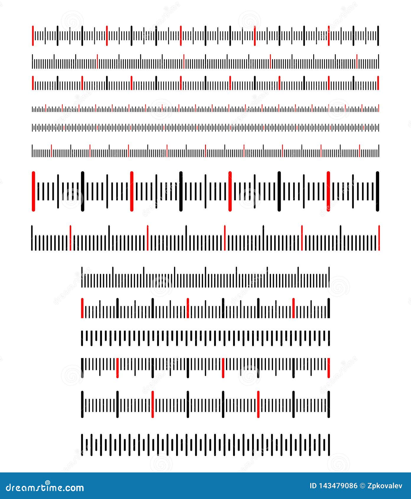 Set of Rulers, Inches and Centimeters. Vector Illustration Stock ...