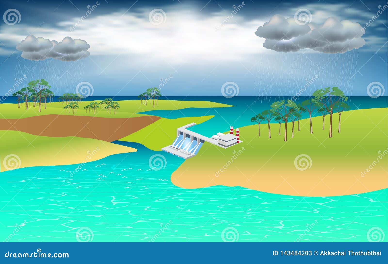 Blue sky background stock vector. Illustration of reservoir - 143484203