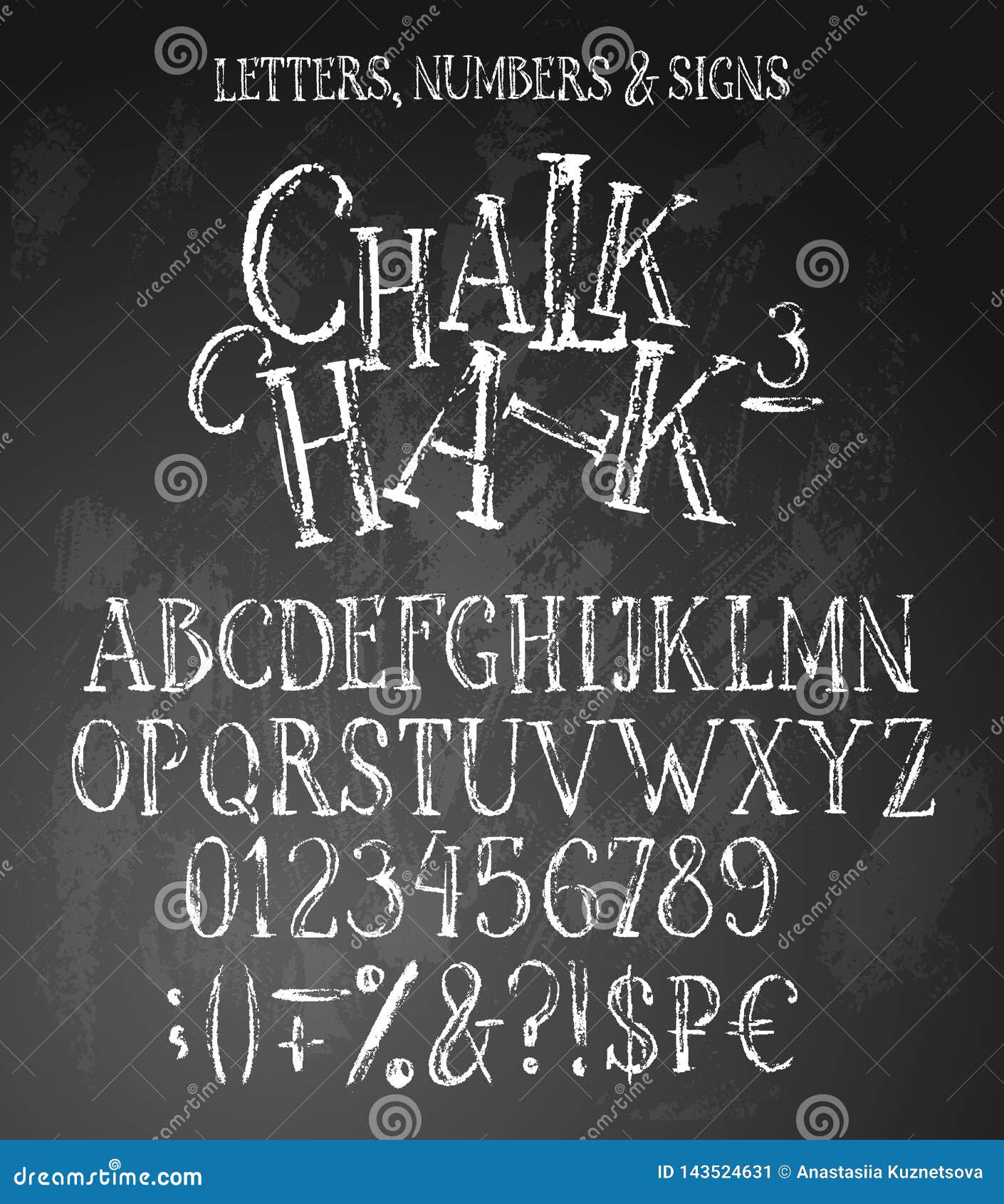 Chalk english alphabet stock vector. Illustration of design - 143524631