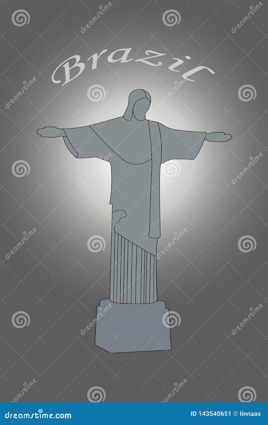 Illustration of Christ the Redeemer Statue in Brazil Editorial Photo ...
