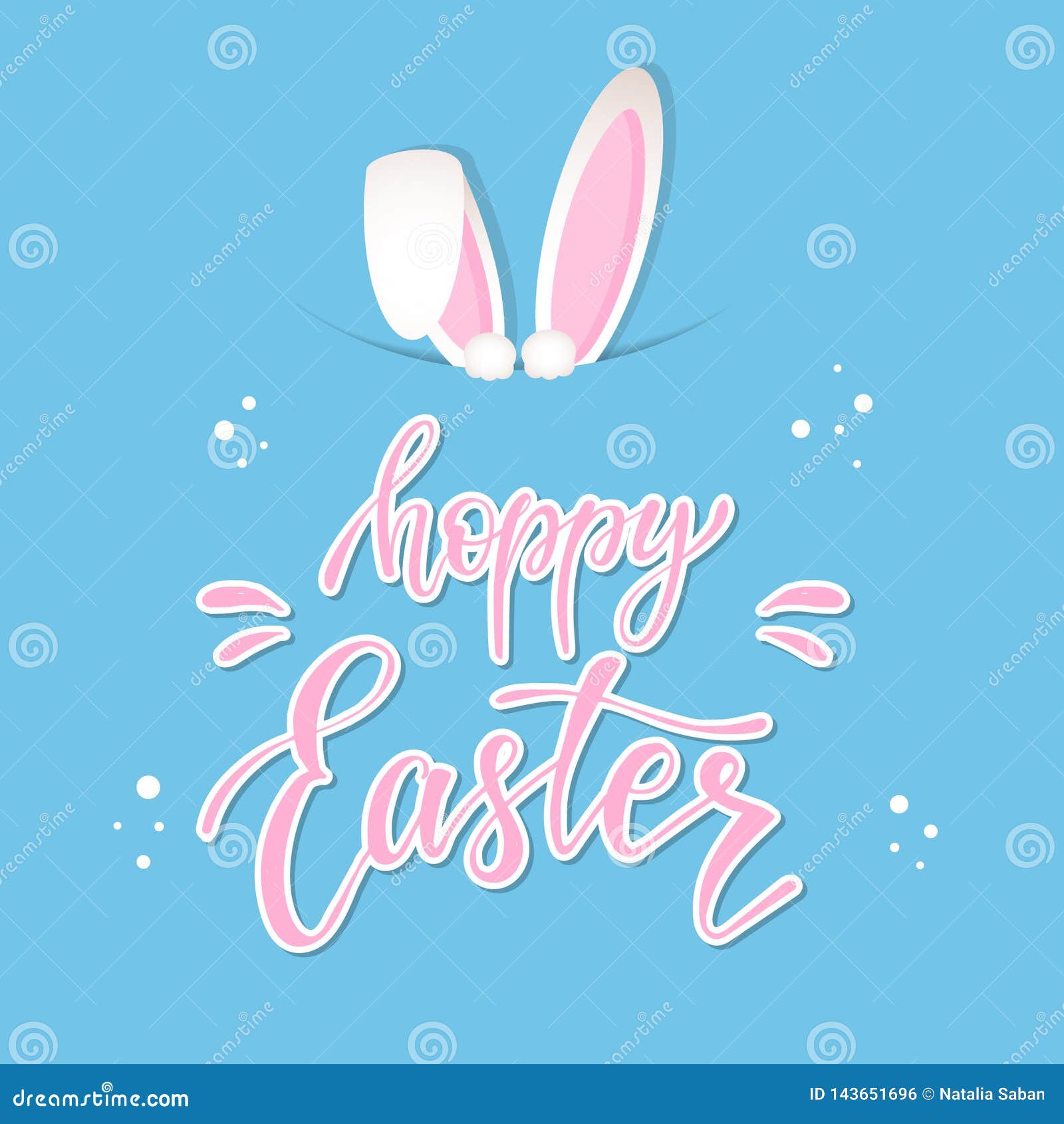 Funny Hand Lettering Easter Quote `Hoppy Easter` Stock Vector ...