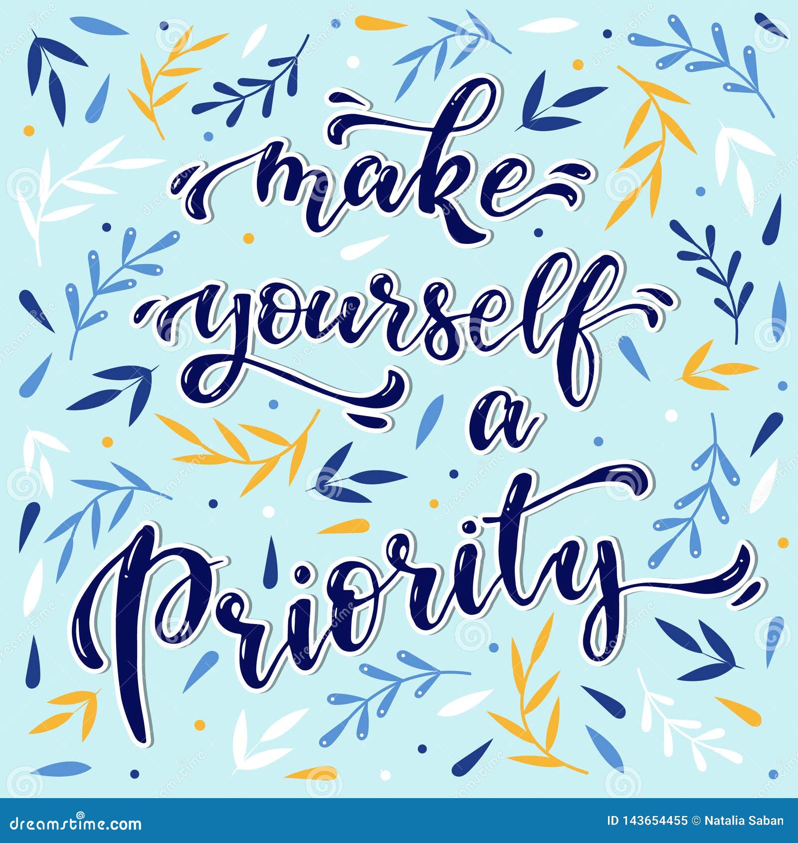 Cute Hand Lettering Inspirational Quote for Posters, Prints Stock ...