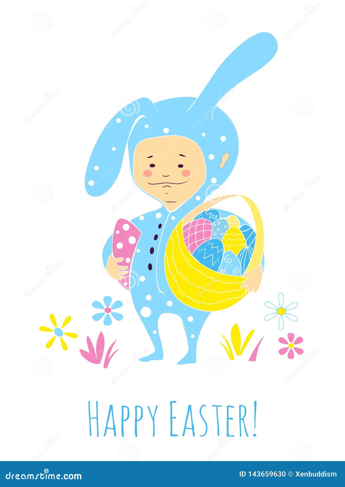 Easter Bunny Boy stock vector. Illustration of yellow - 143659630