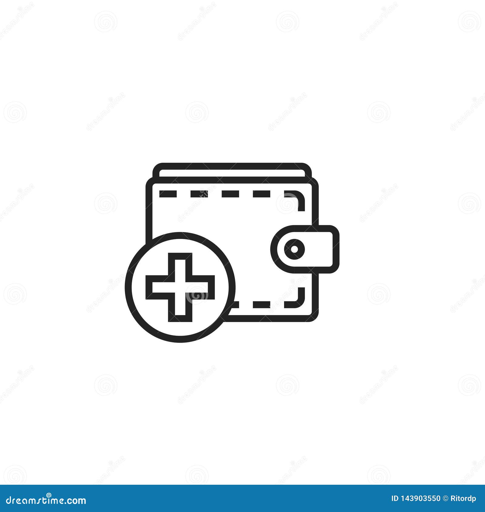 Add Wallet Outline Vector Icon, Symbol or Logo. Stock Vector ...
