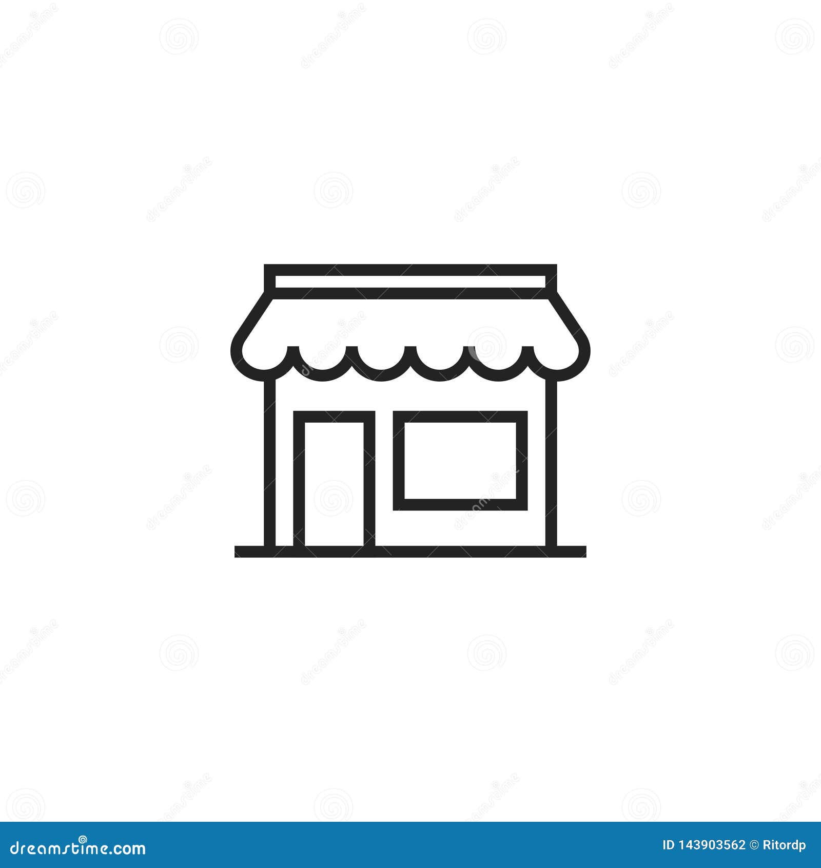 Shop Outline Vector Icon, Symbol or Logo. Stock Vector - Illustration ...