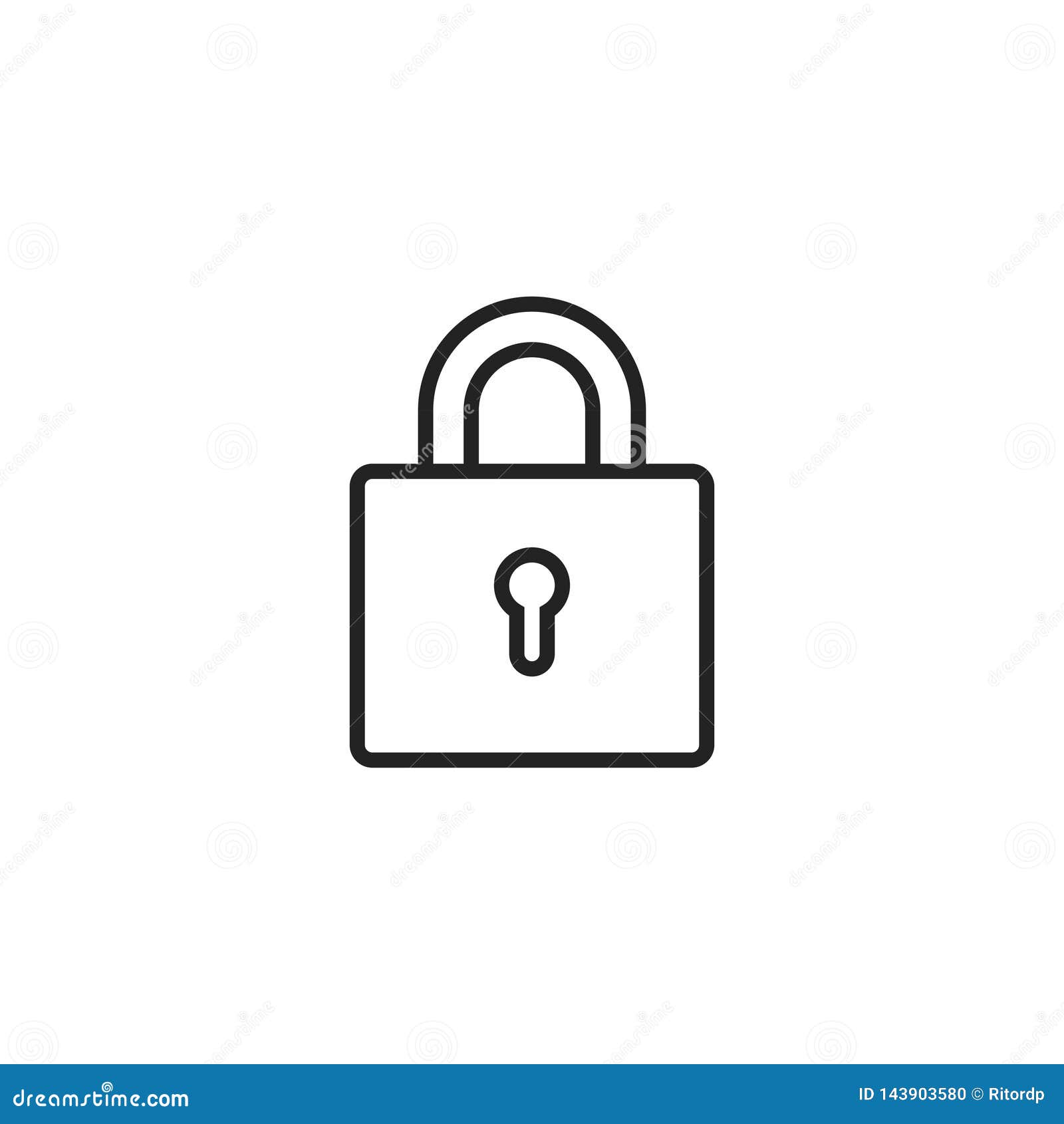 Lock Outline Vector Icon, Symbol or Logo. Stock Vector - Illustration ...