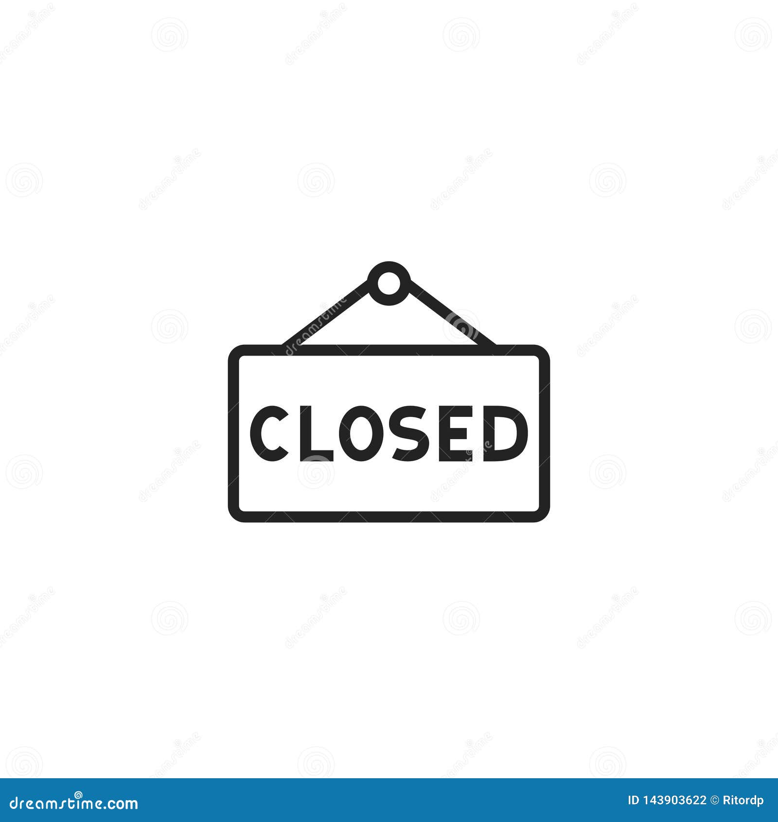 Closed Sign Outline Vector Icon, Symbol or Logo. Stock Vector ...
