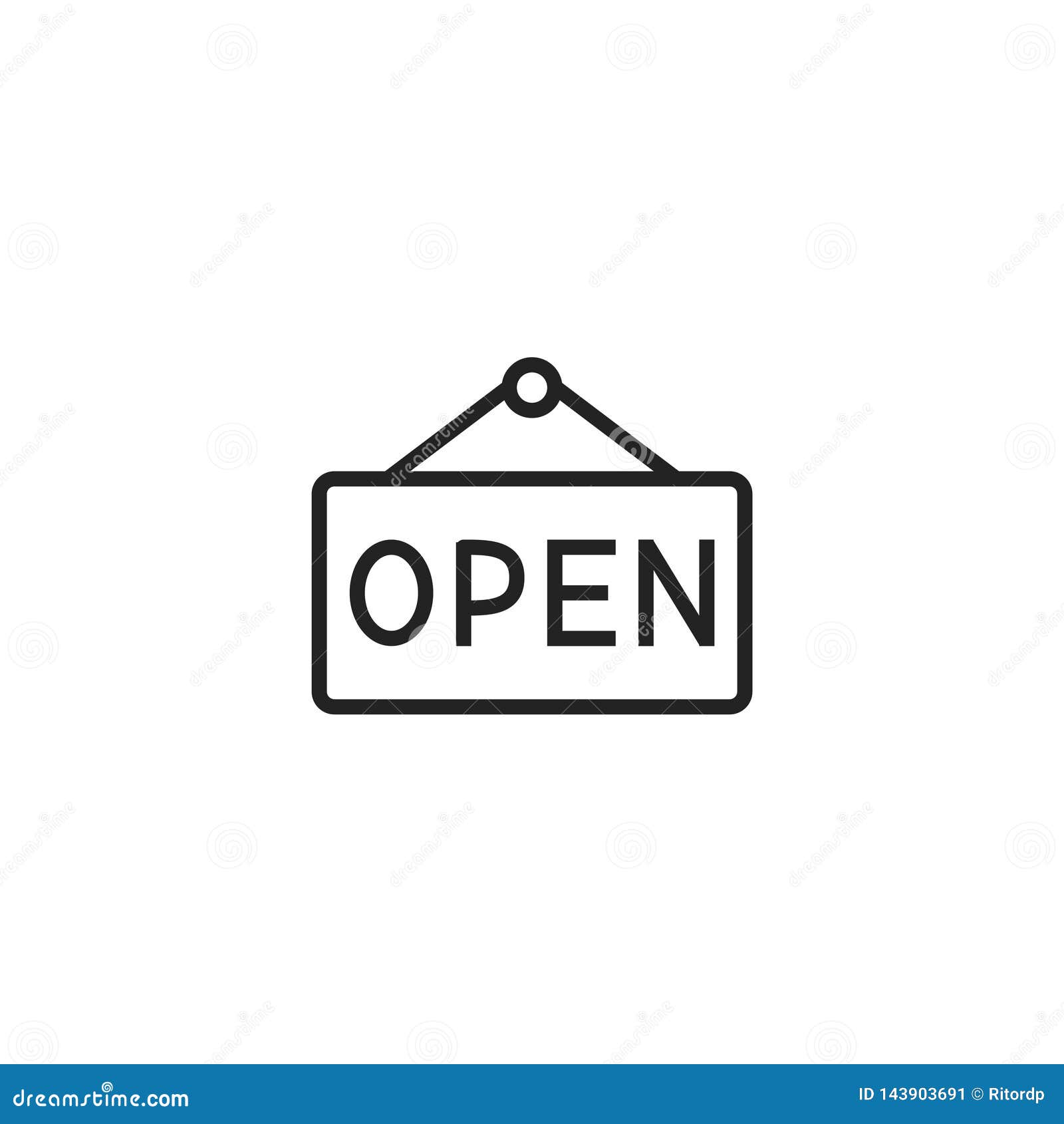 Open Sign Outline Vector Icon, Symbol or Logo. Stock Vector ...