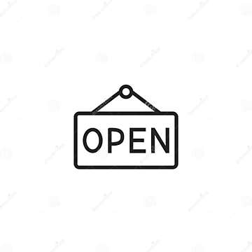Open Sign Outline Vector Icon, Symbol or Logo. Stock Vector ...