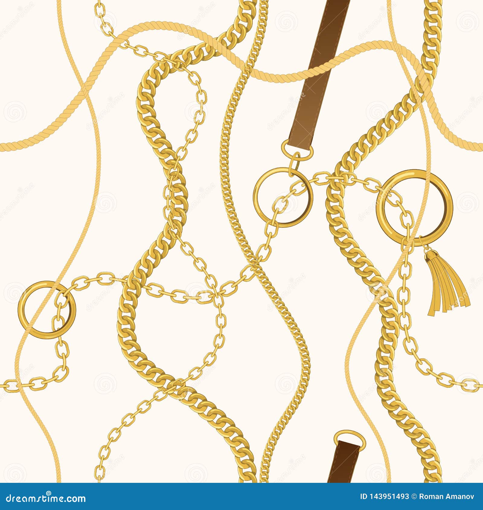 Seamless Vintage Pattern with Chains Stock Vector - Illustration of ...