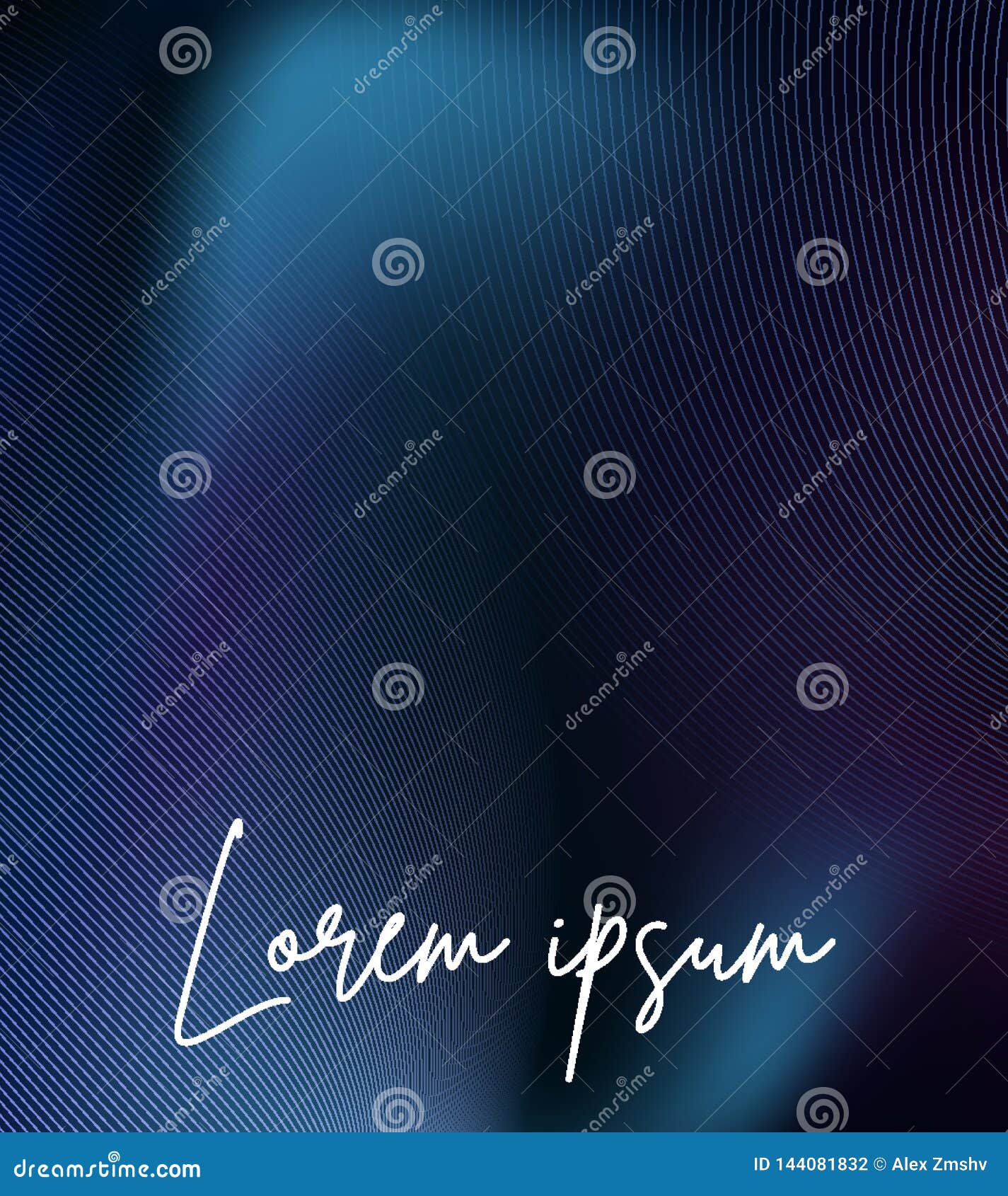 Dark Blue Smoky Cover Template with Lines Vector Stock Vector ...