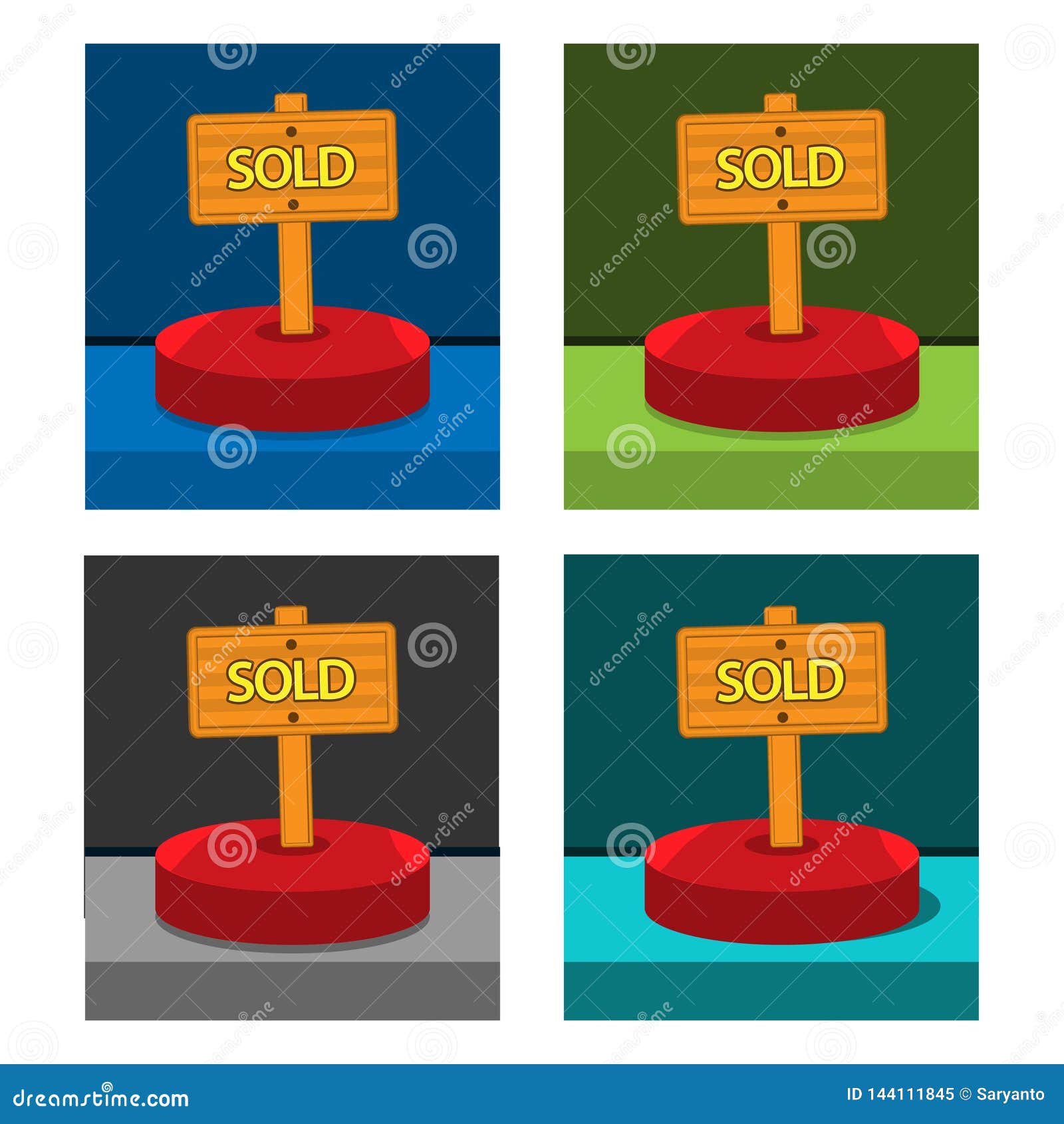 Sold Board Icon on the Circle, Stock Icon Stock Vector - Illustration ...