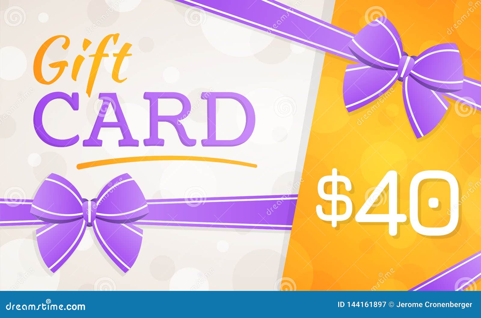 Gift Card, Gift Voucher - 40 Dollars Stock Illustration - Illustration ...