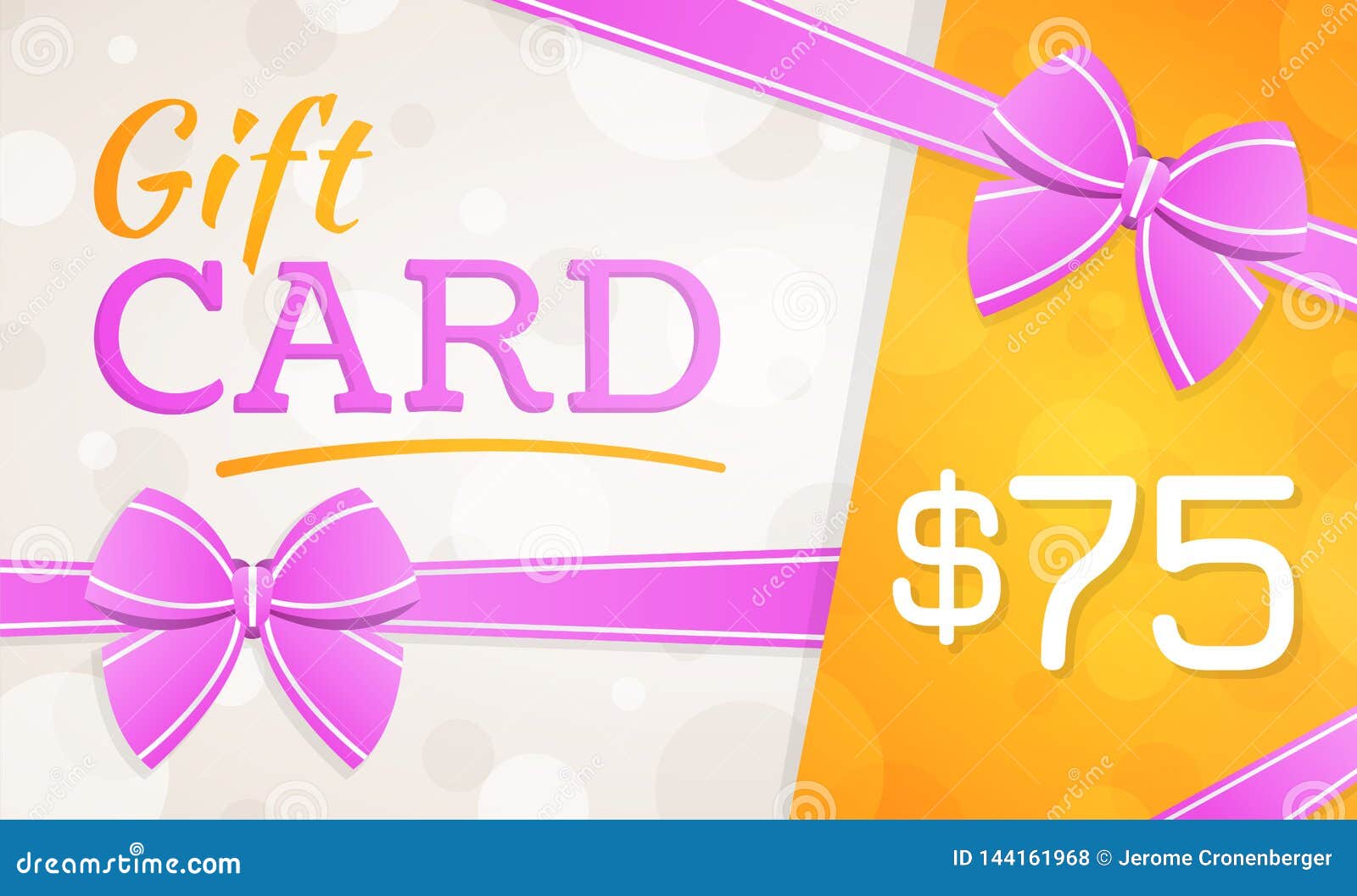 Gift Card, Gift Voucher - 75 Dollars Stock Illustration - Illustration ...