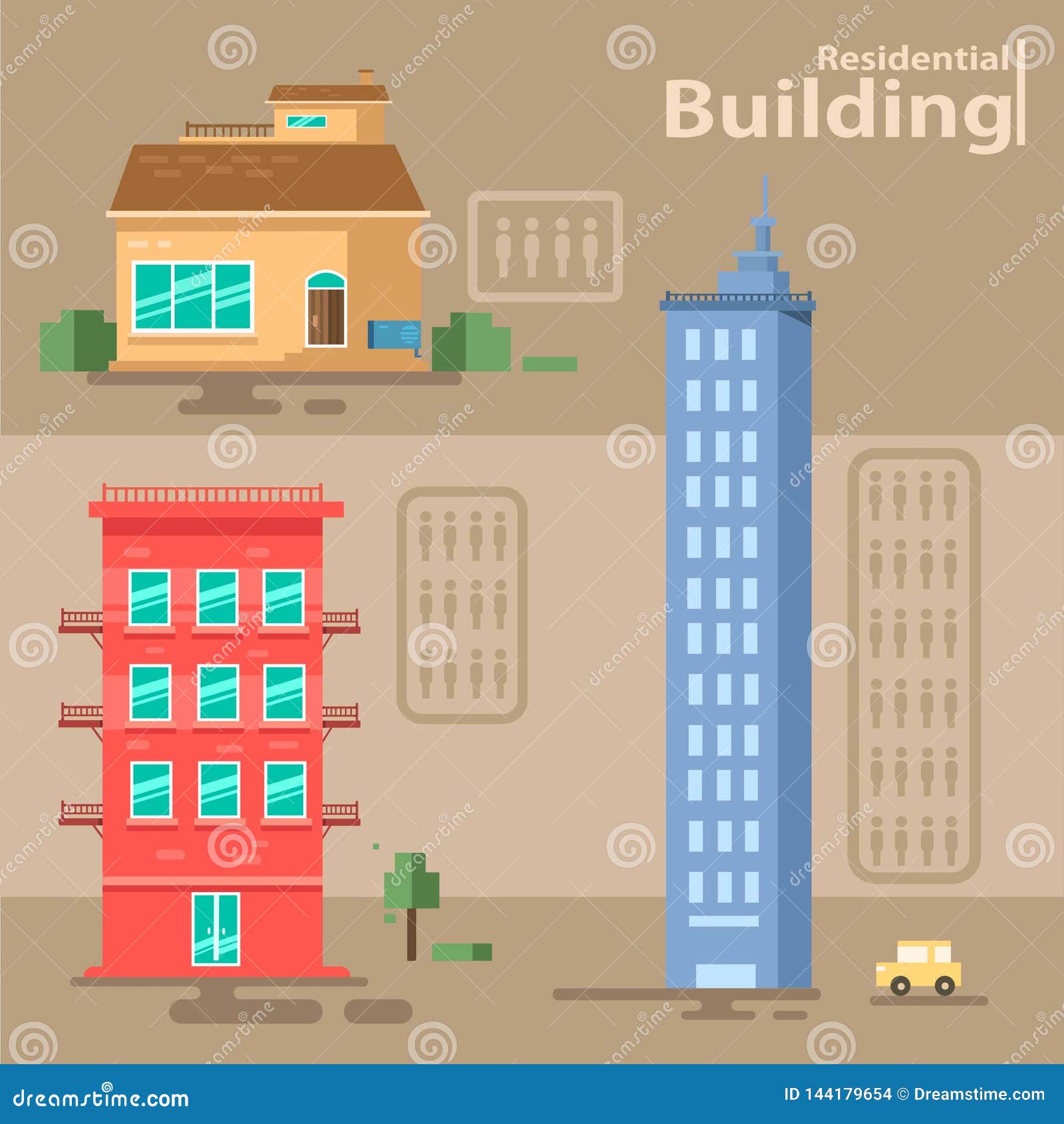 Set of Residential Building.buildings Vector Stock Vector ...