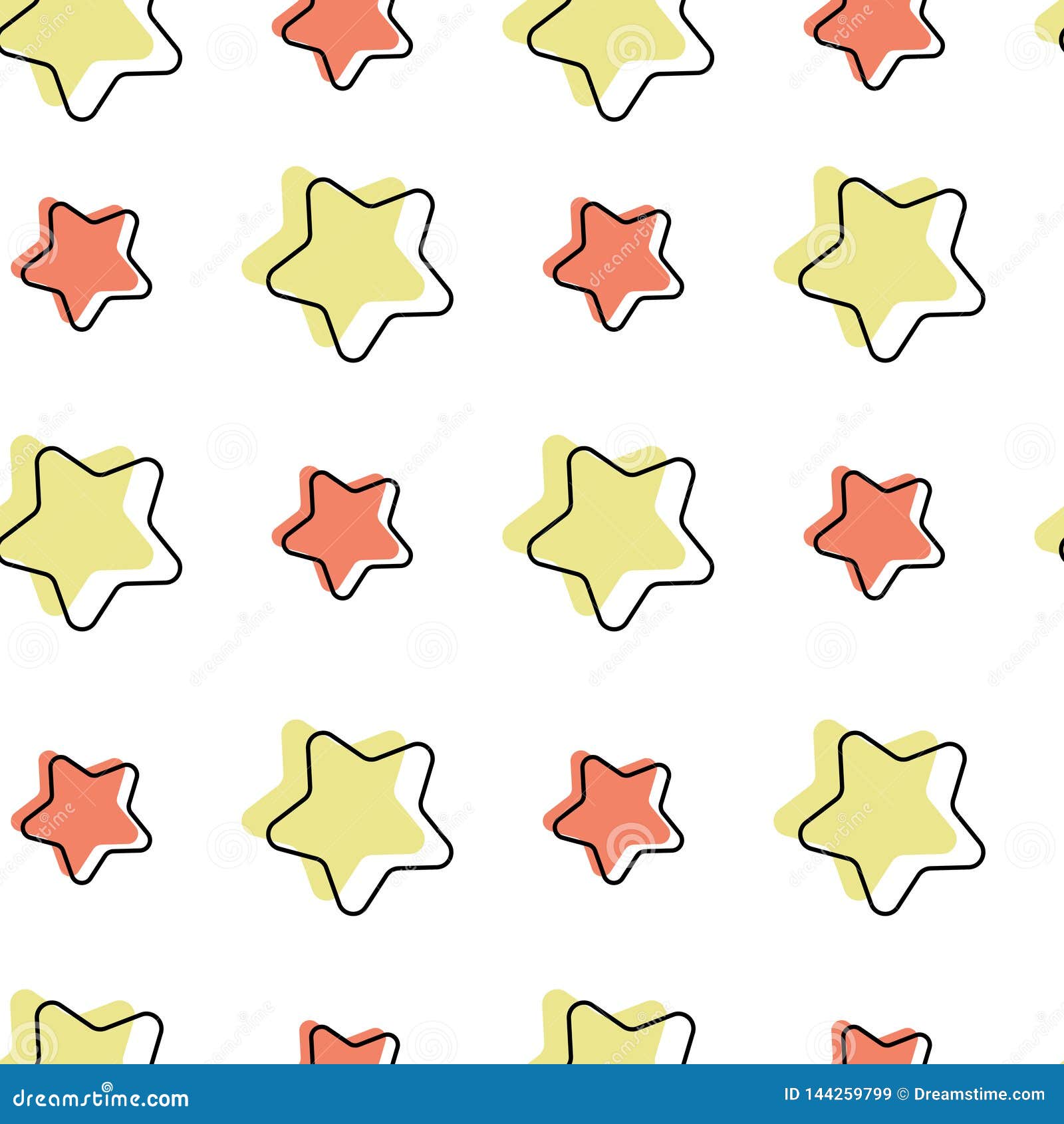 Seamless Pattern with Cartoon Stars Stock Vector - Illustration of hand ...