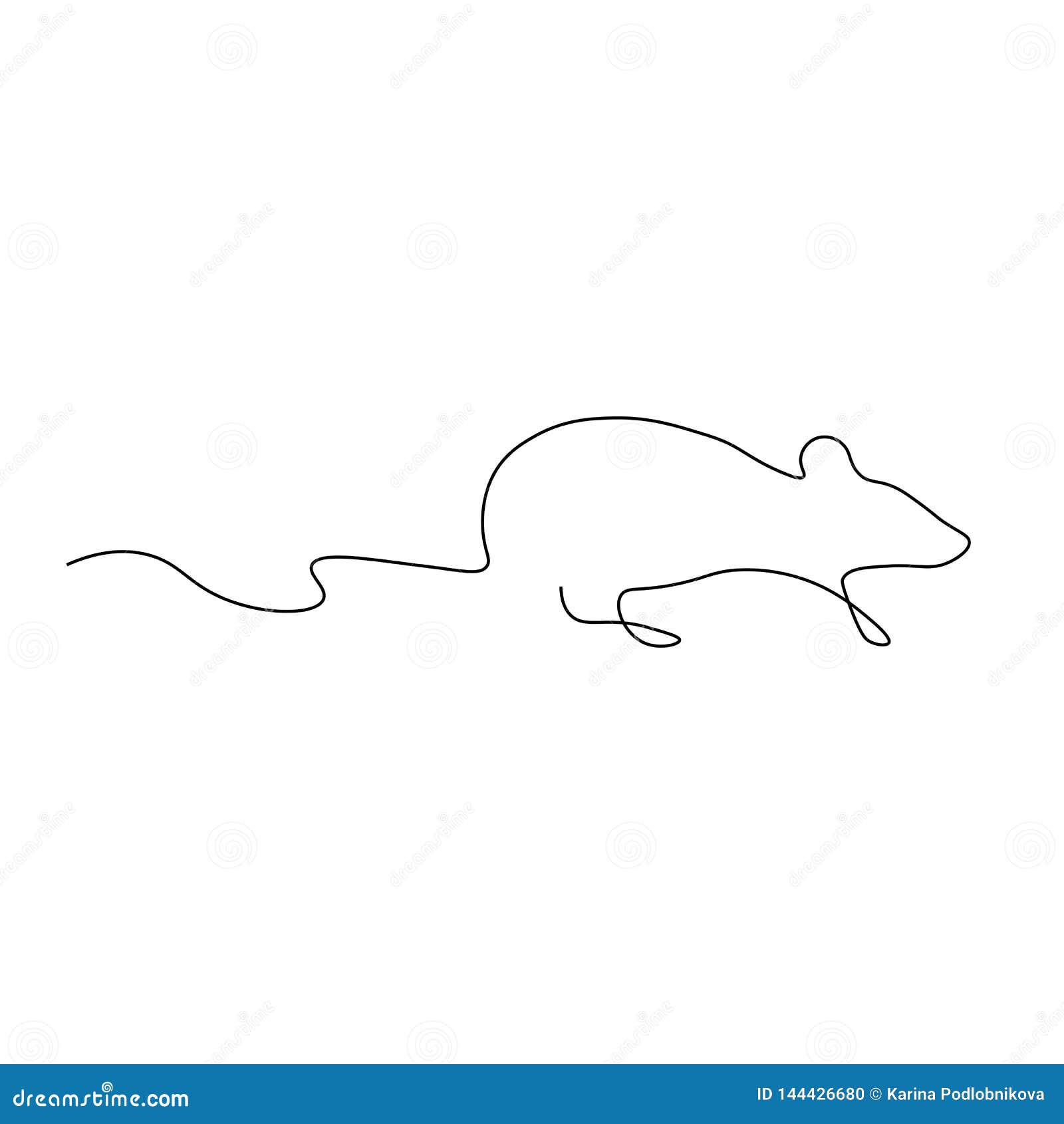 Mouse One Line Drawing Vector Illustration Stock Vector - Illustration ...