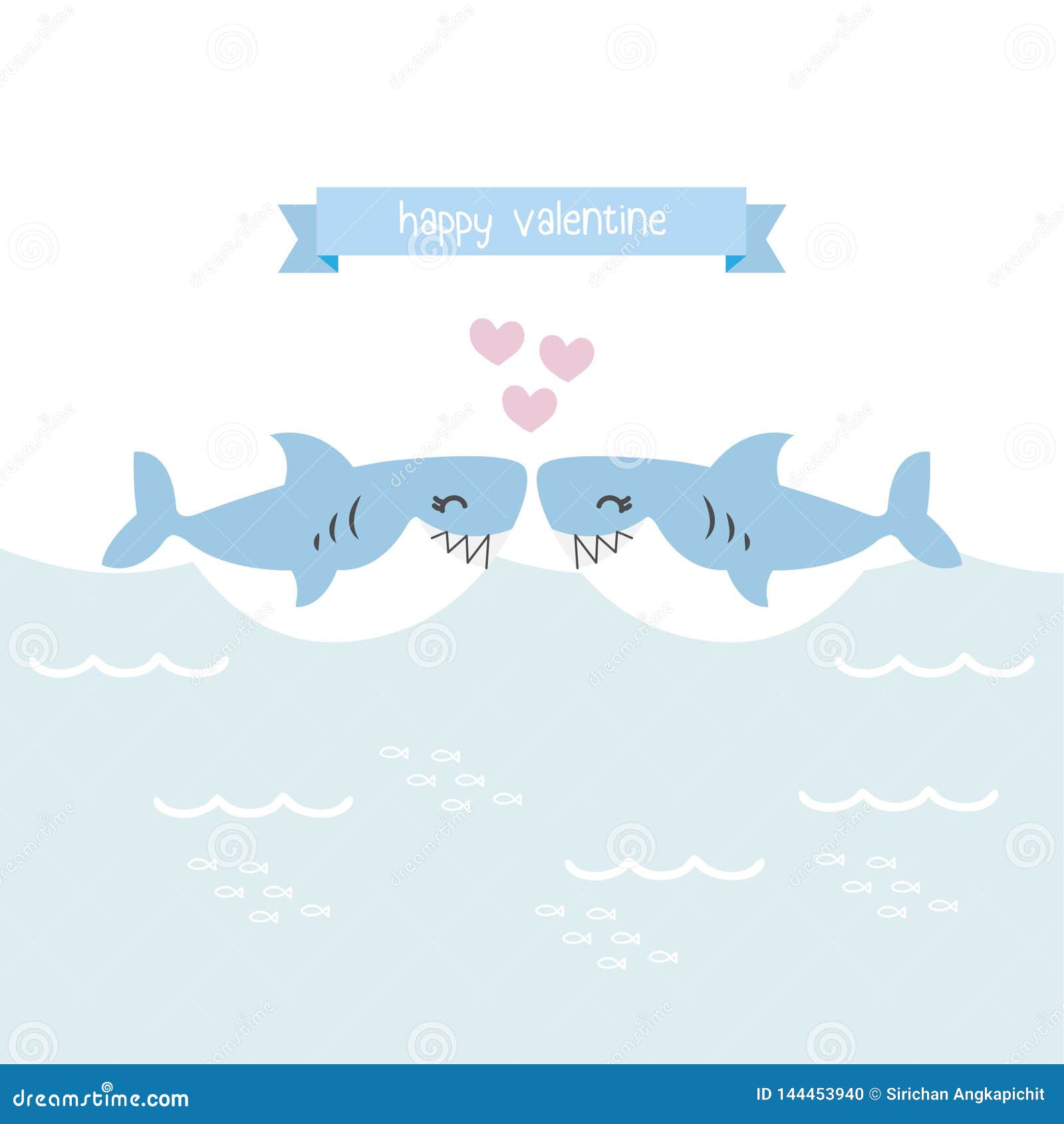 Cute Sharks Pattern. Nautical Seamless Print. Sea Life Vector ...
